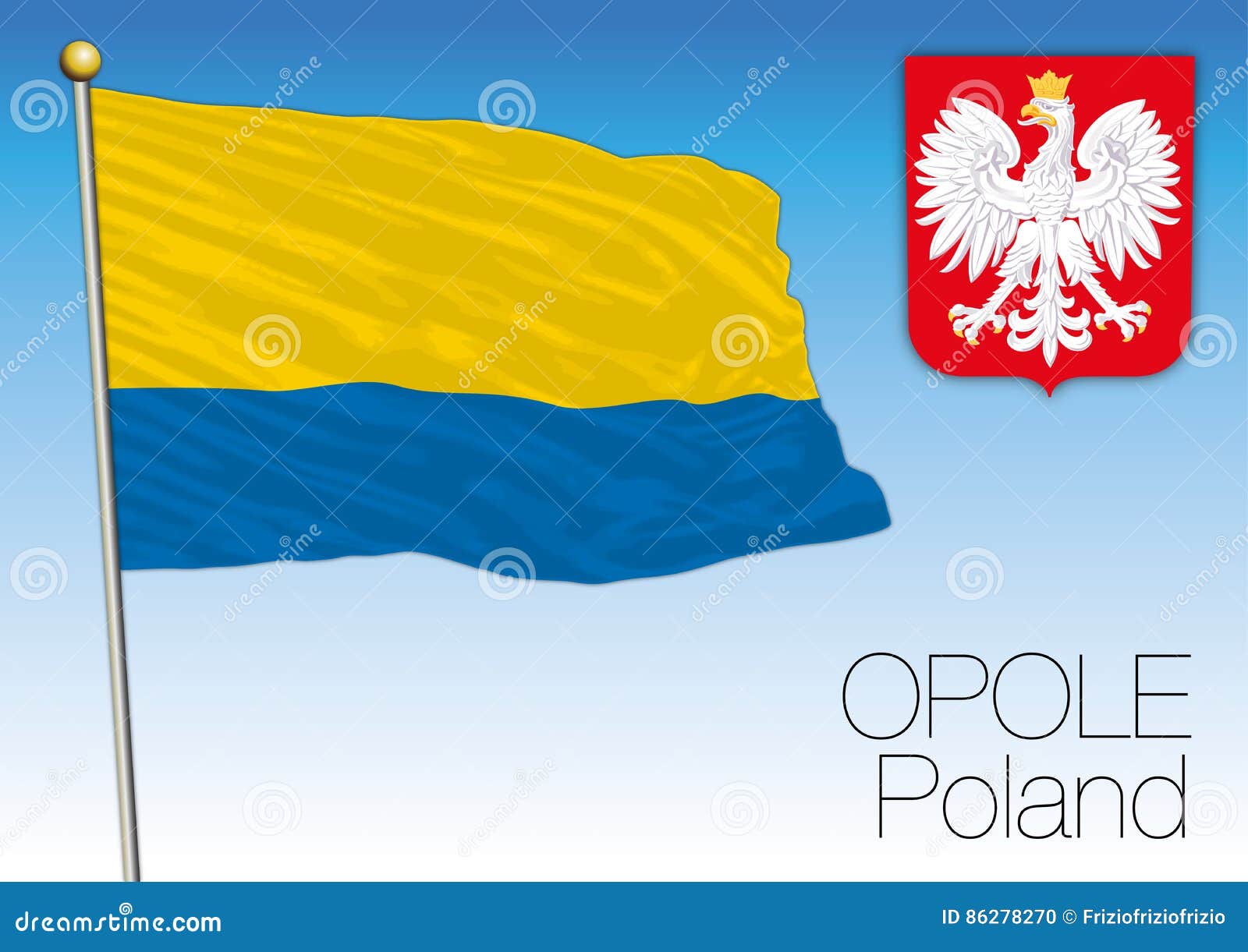 Opole Regional Flag, Poland Stock Vector - Illustration of icon ...