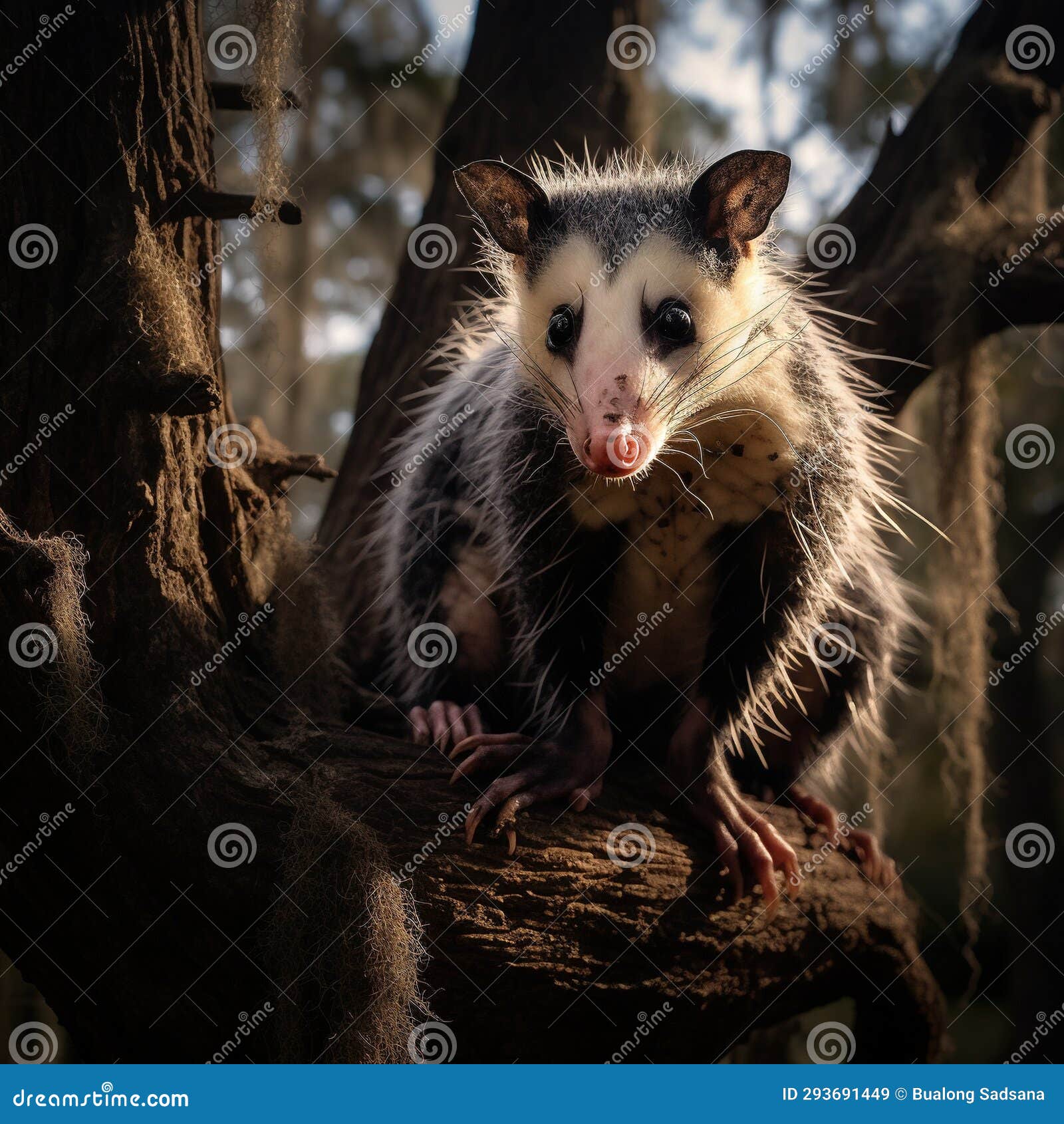 Opossum stock illustration. Illustration of black, wildlife - 293691449