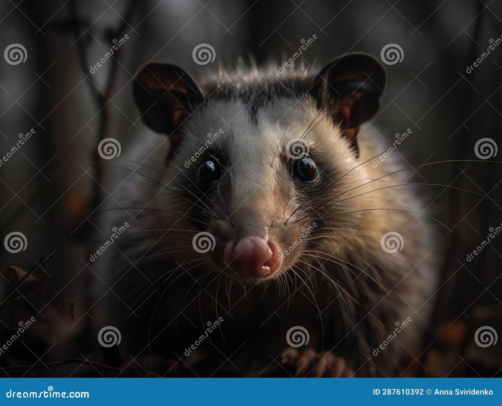 Opossum Portrait Created with Generative AI Technology Stock Photo ...