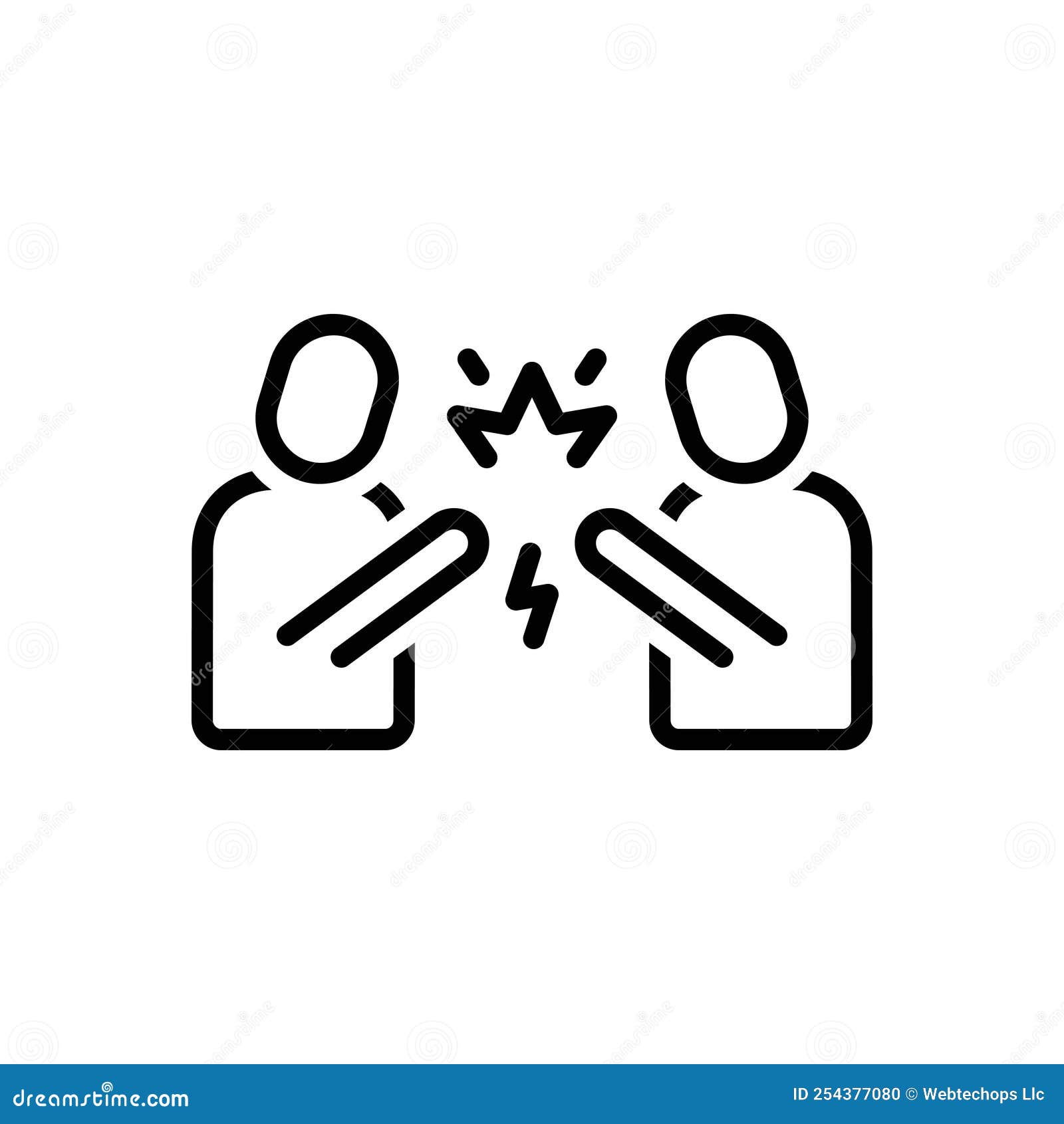 Black Line Icon for Opponents, Rival and Competitor Stock Illustration ...
