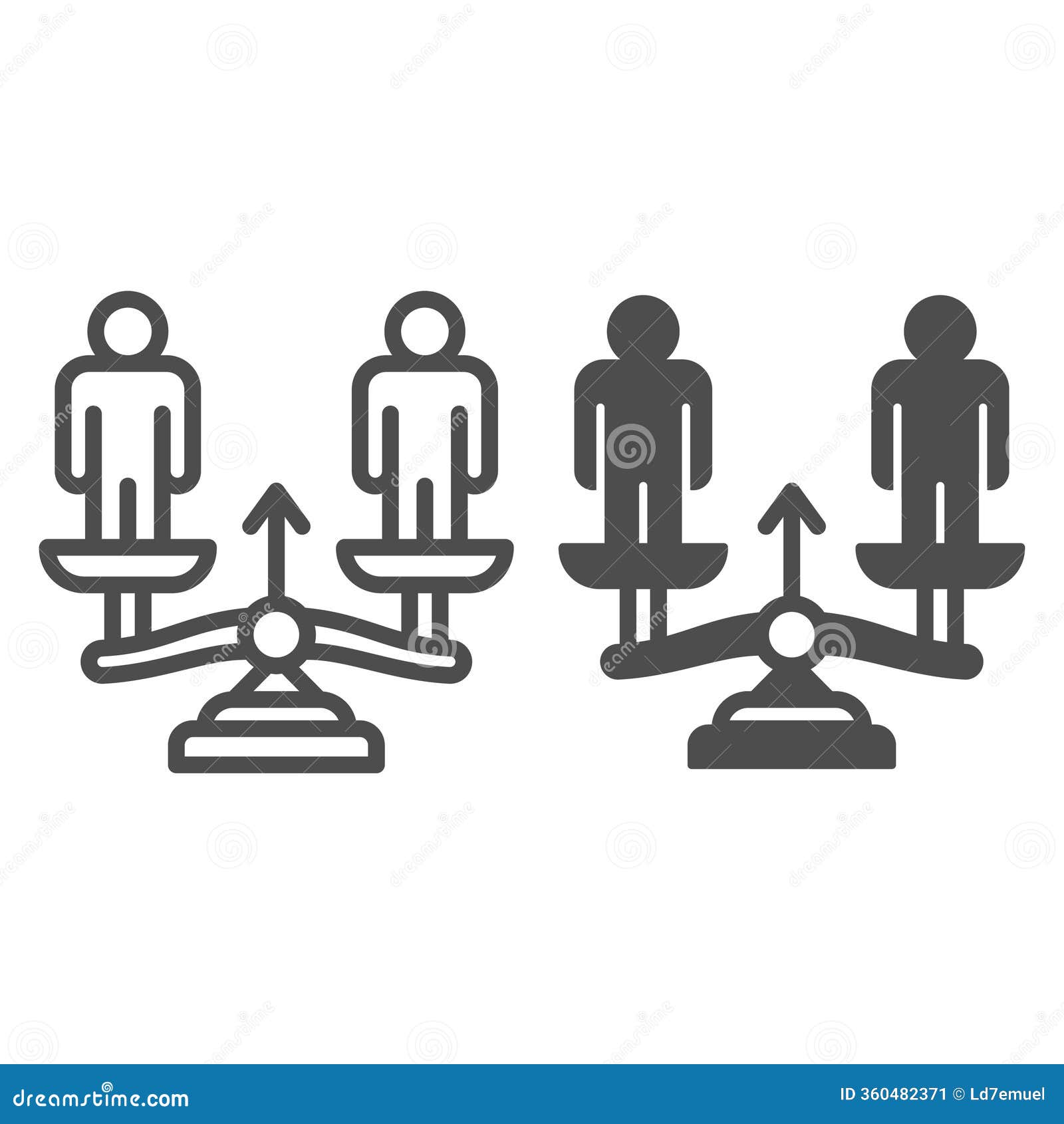 Opponents Men on Libra Scales Line and Solid Icon, Justice Concept ...