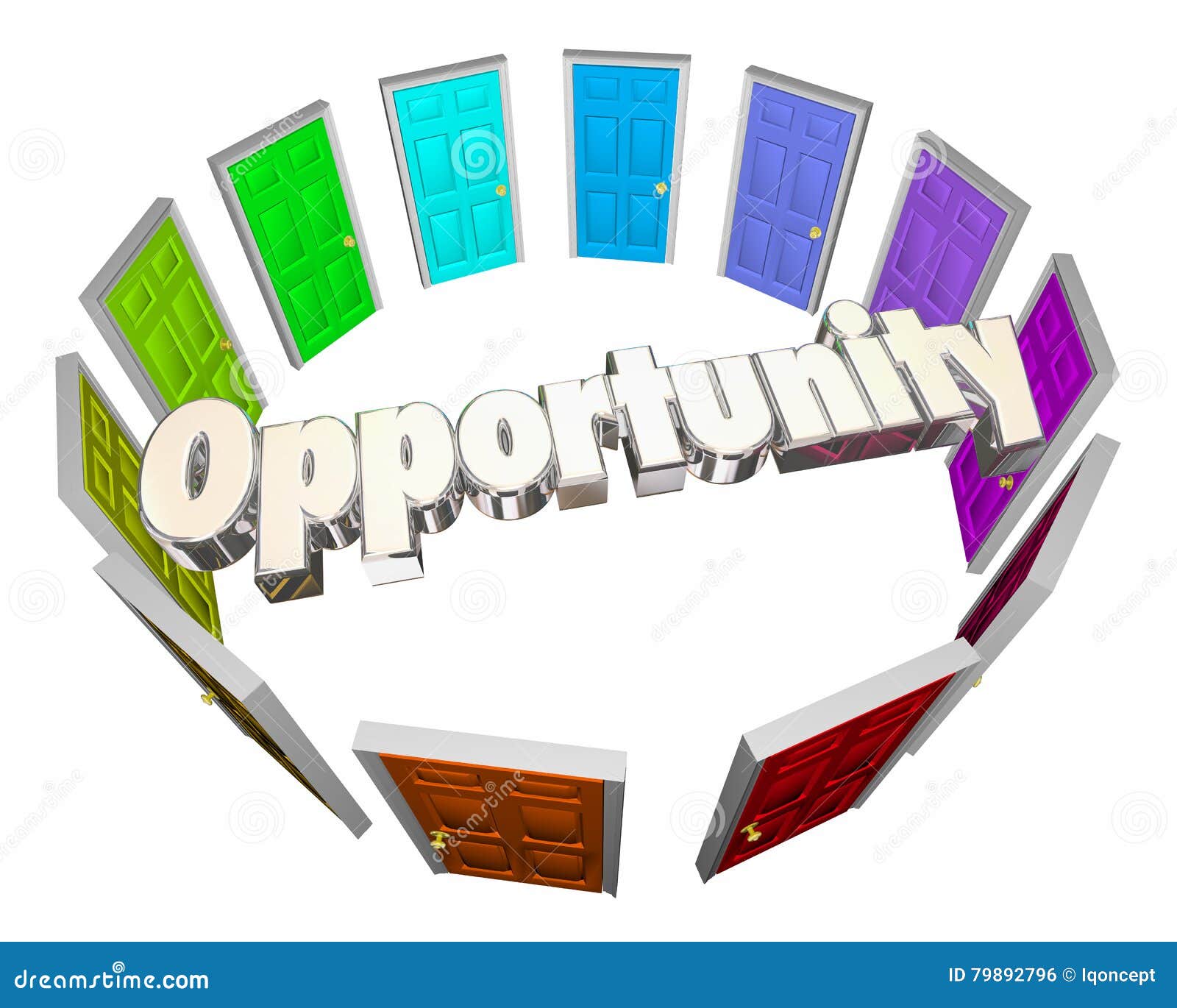 Opportunity Chance Success Choose Path Doors Stock Illustration ...