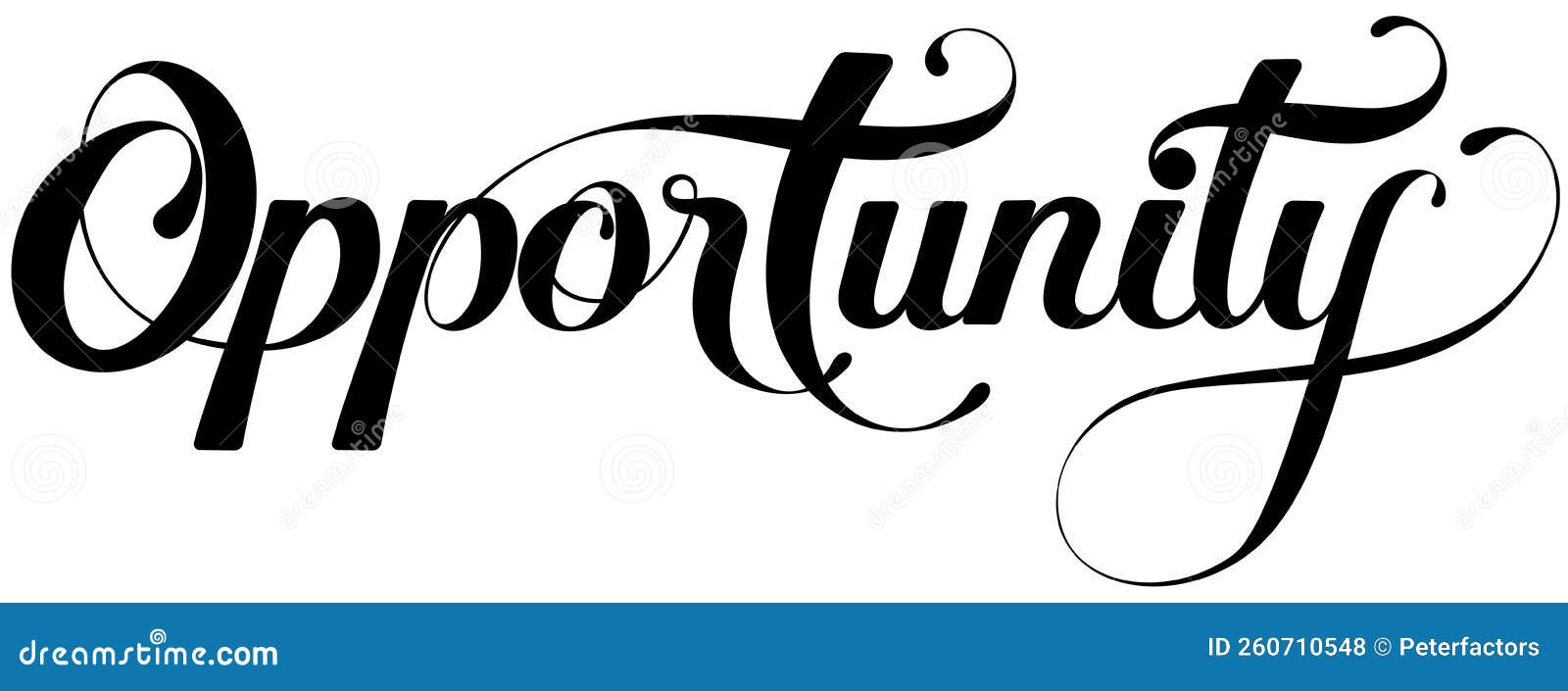Opportunity - Custom Calligraphy Text Stock Vector - Illustration of ... Opportunity - Custom Calligraphy Text Stock Vector - Illustration of ...