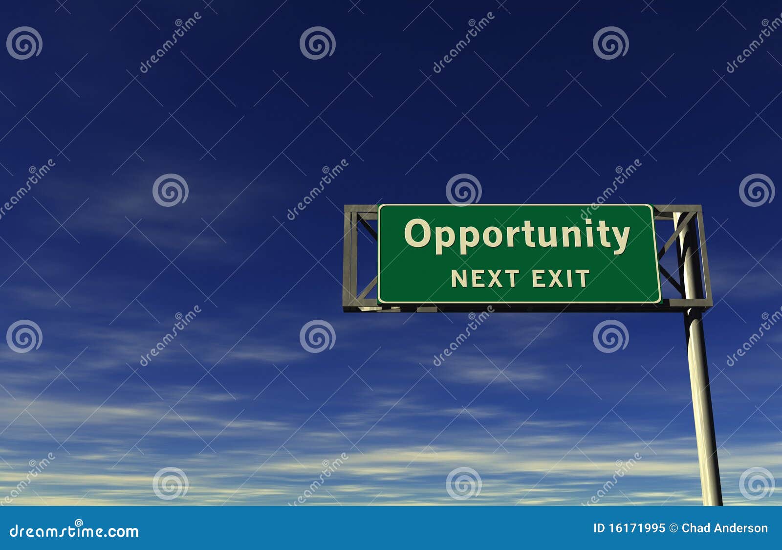 Opportunity Freeway Exit Sign Royalty-Free Stock Photo | CartoonDealer ...