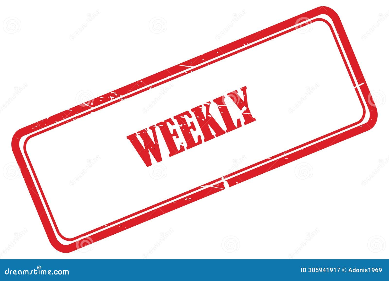 Weekly stamp on white stock illustration. Illustration of tasks - 305941917