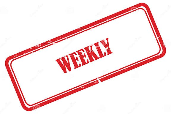 Weekly stamp on white stock illustration. Illustration of tasks - 305941917
