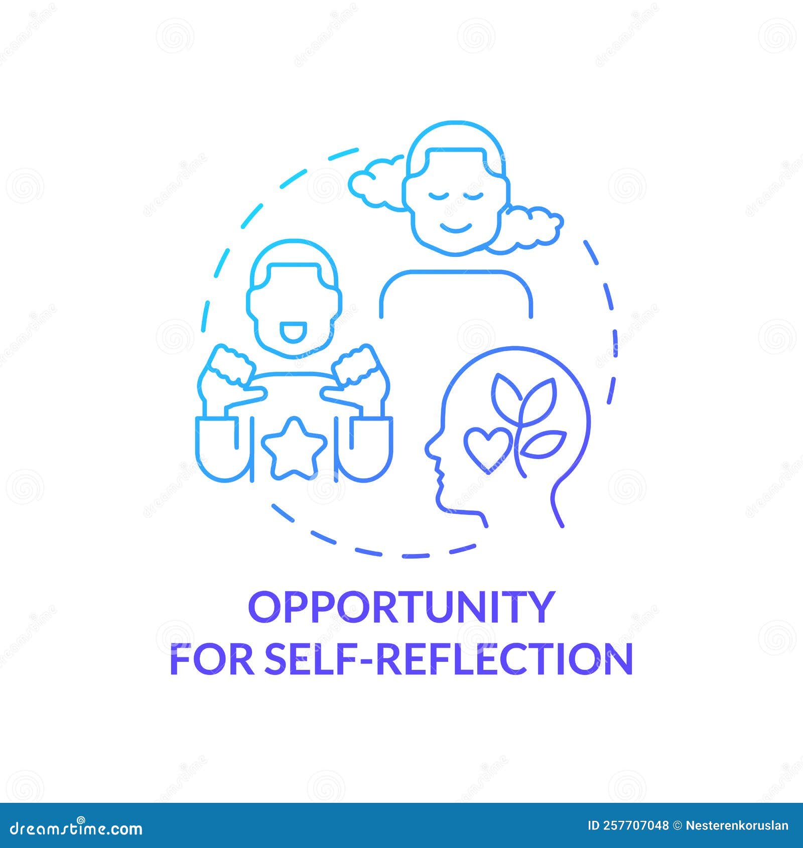 Opportunity for Self-reflection Blue Gradient Concept Icon Stock Vector ...