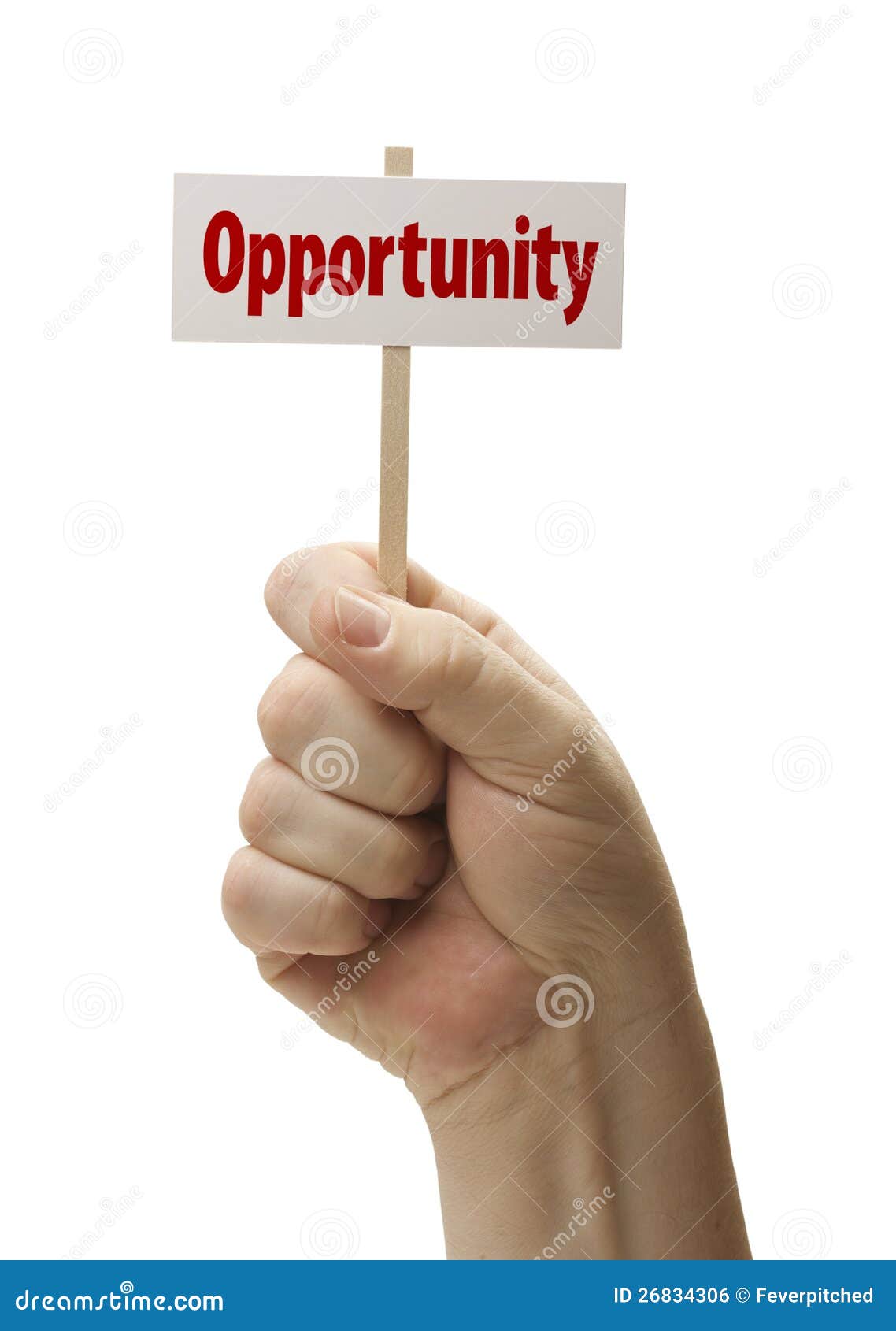 Opportunity Sign in Fist on White Stock Photo - Image of hold ...