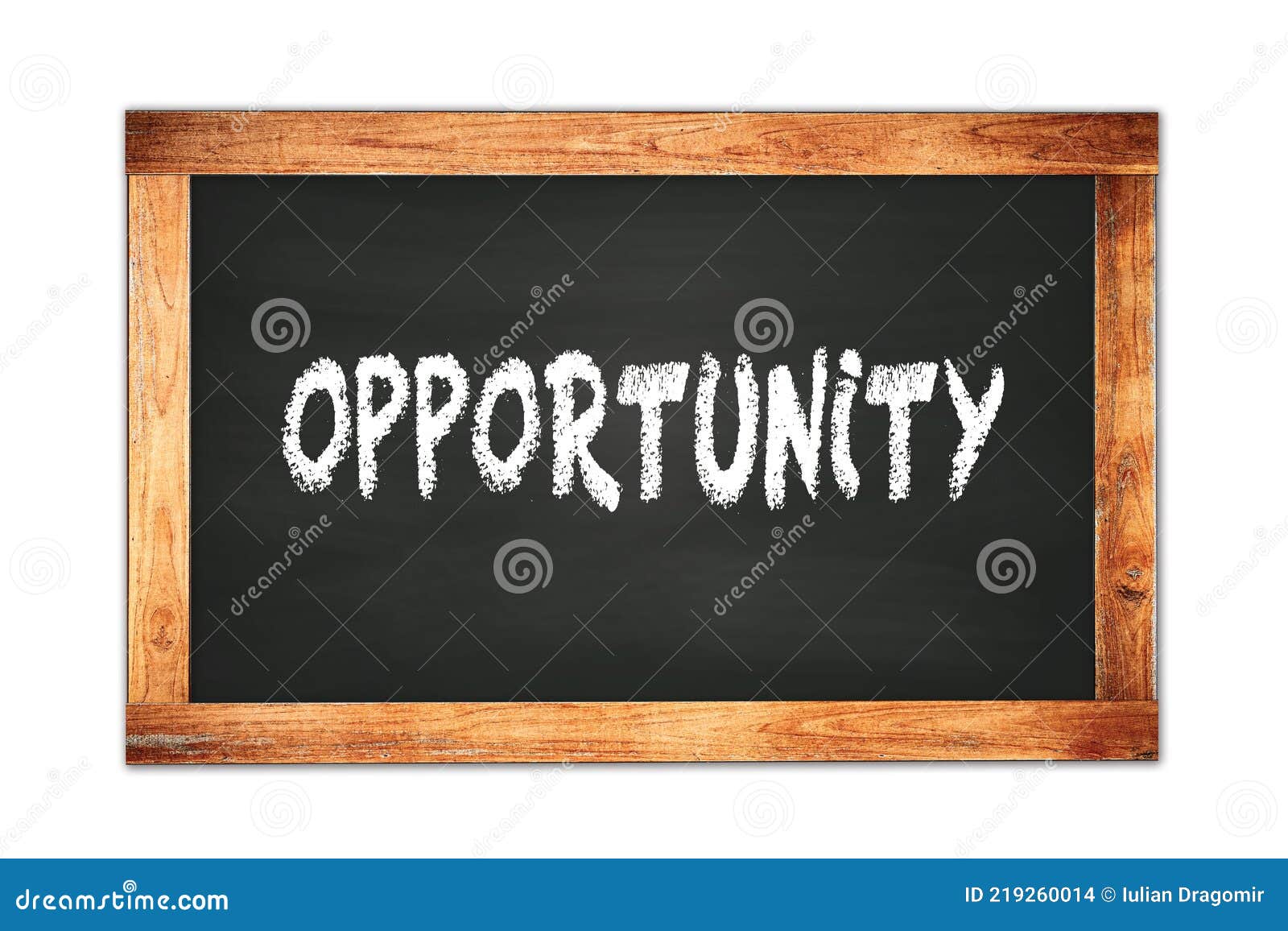 OPPORTUNITY Text Written on Wooden Frame School Blackboard Stock ...