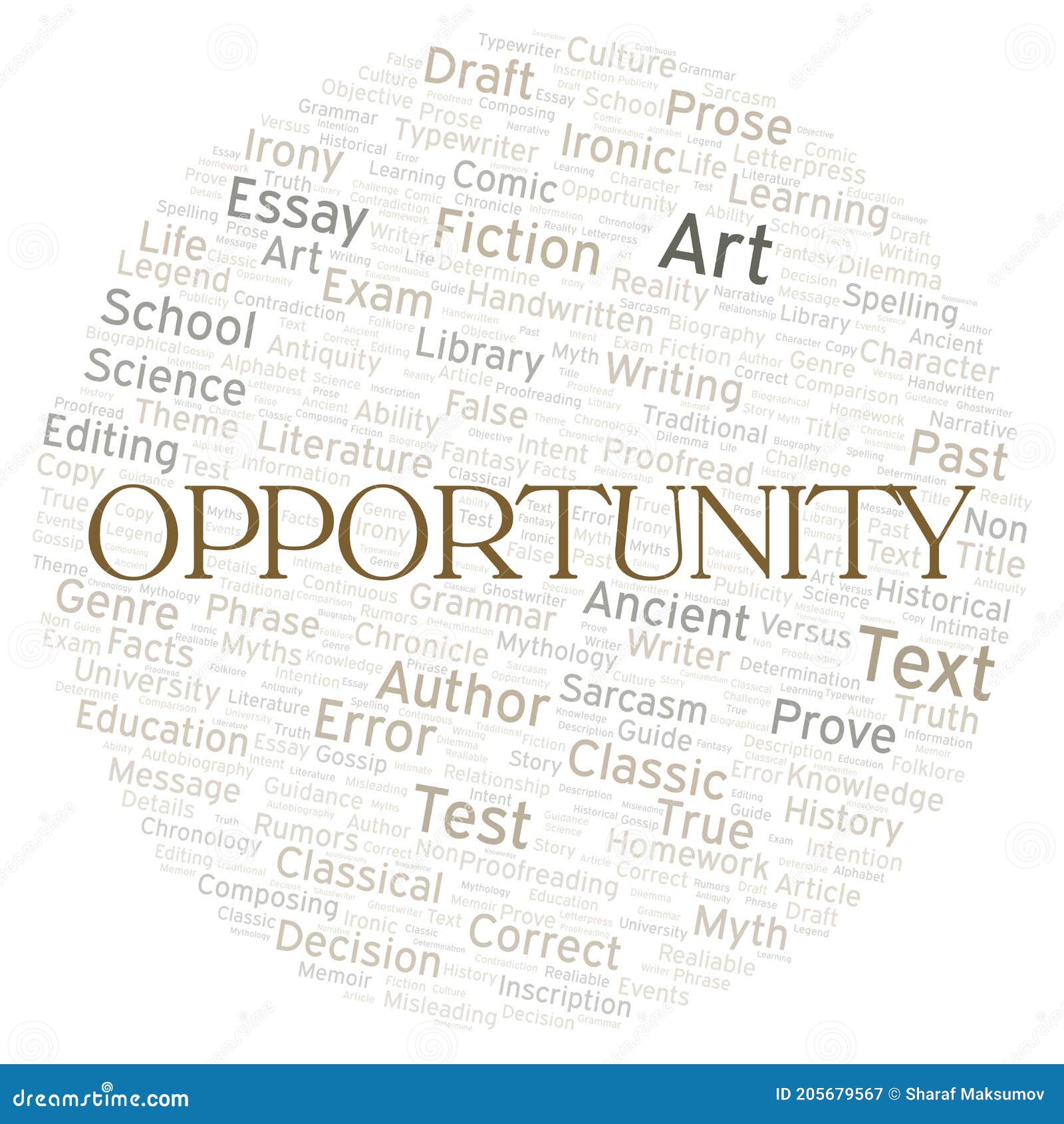 Opportunity Typography Word Cloud Create with the Text only Stock ...