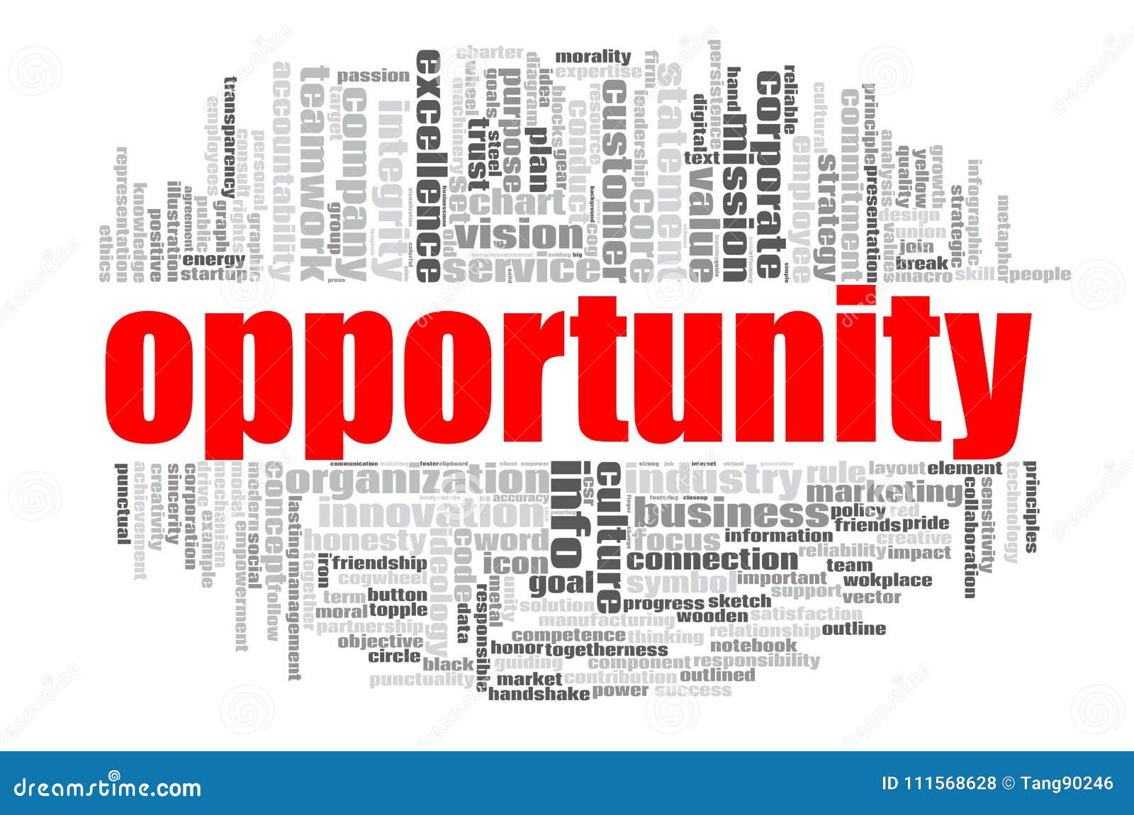 OPPORTUNITY Red Word On White Background Illustration 3D Rendering ...