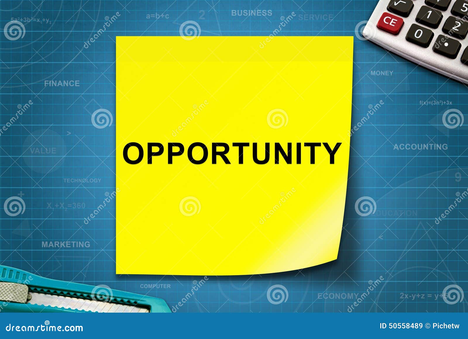 Opportunity Word on Yellow Note Stock Image - Image of growth, customer ...