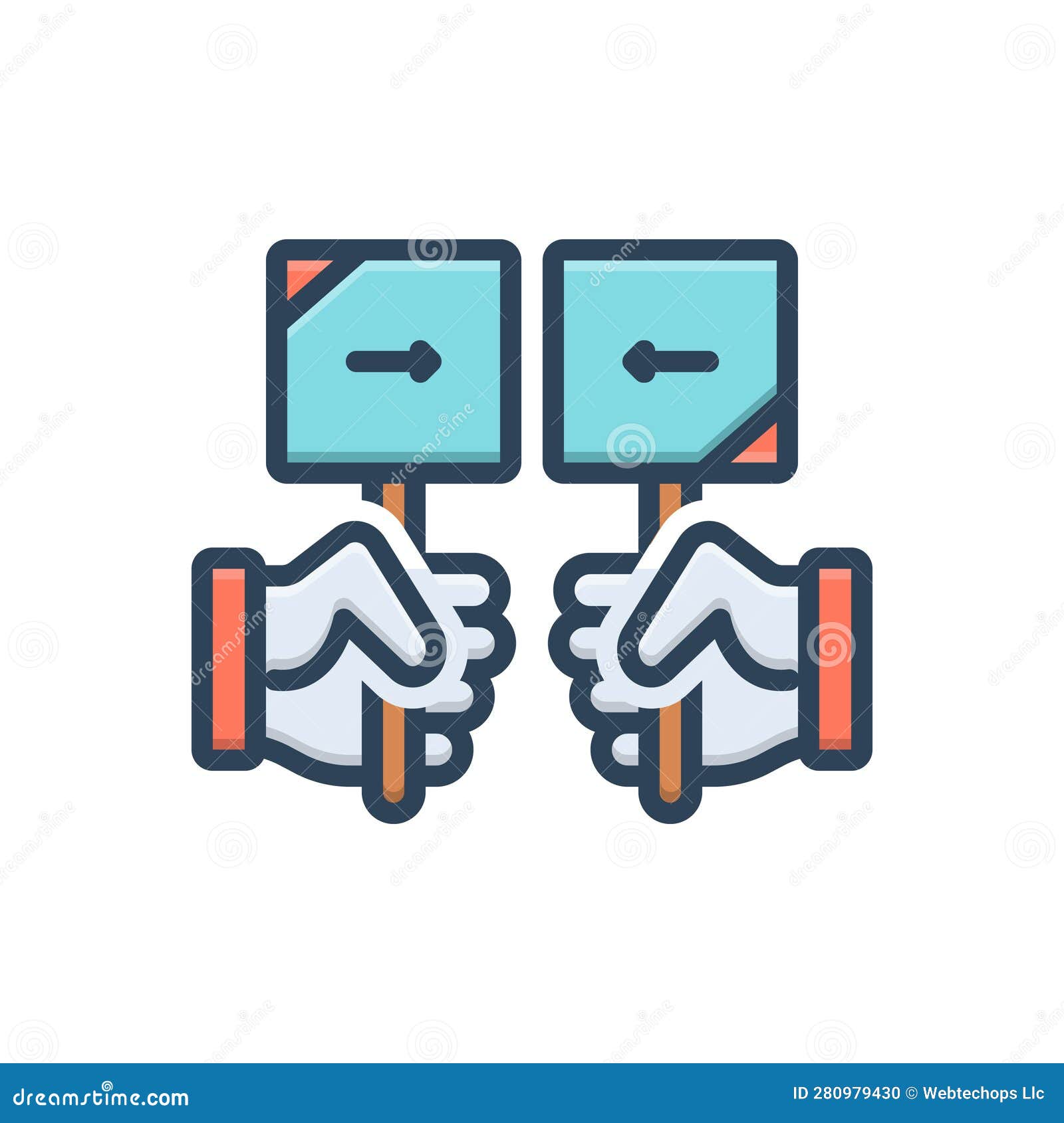Color Illustration Icon for Opposed, Opponent and Process Stock ...
