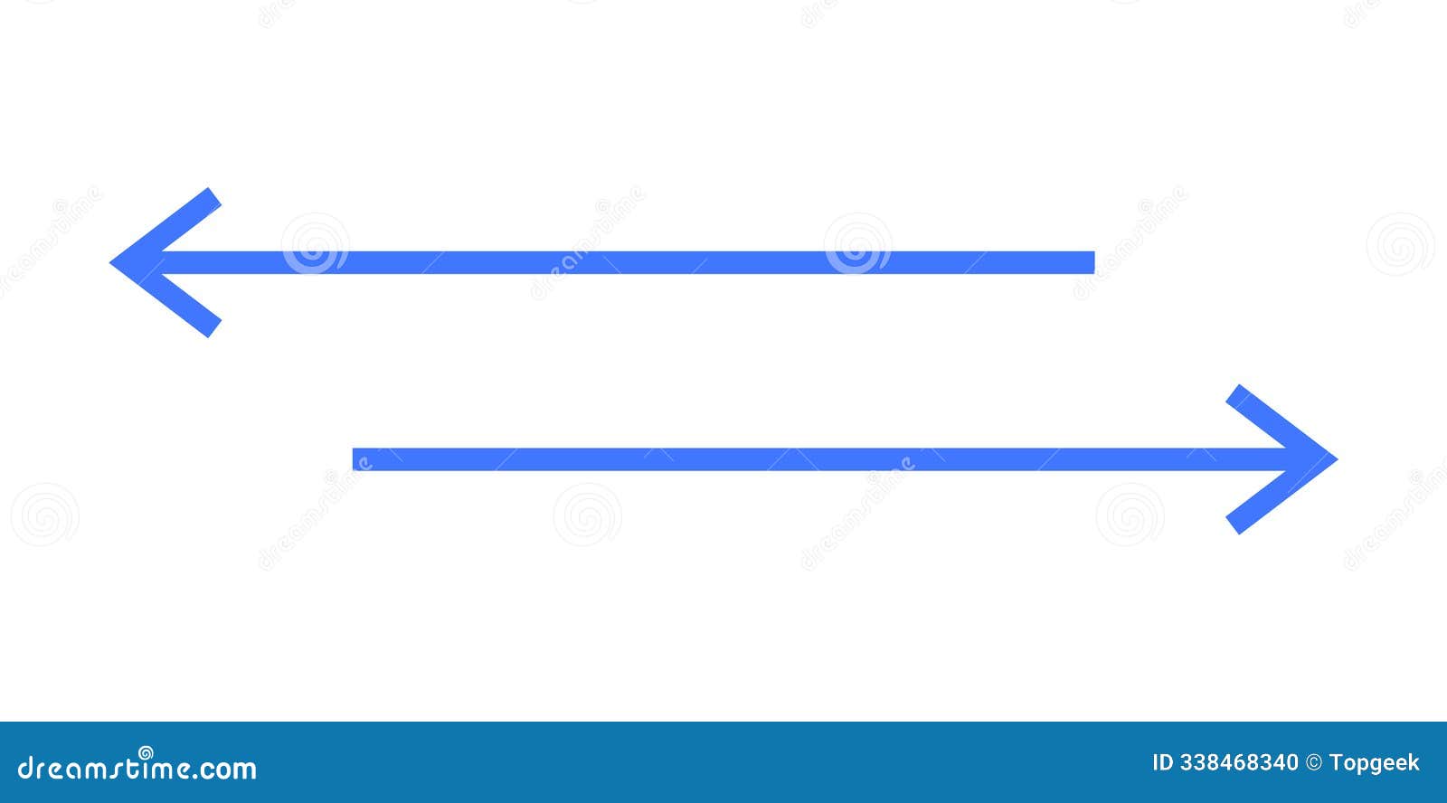 Opposing Blue Arrows Indicating Bi-Directional Movement on a White ...