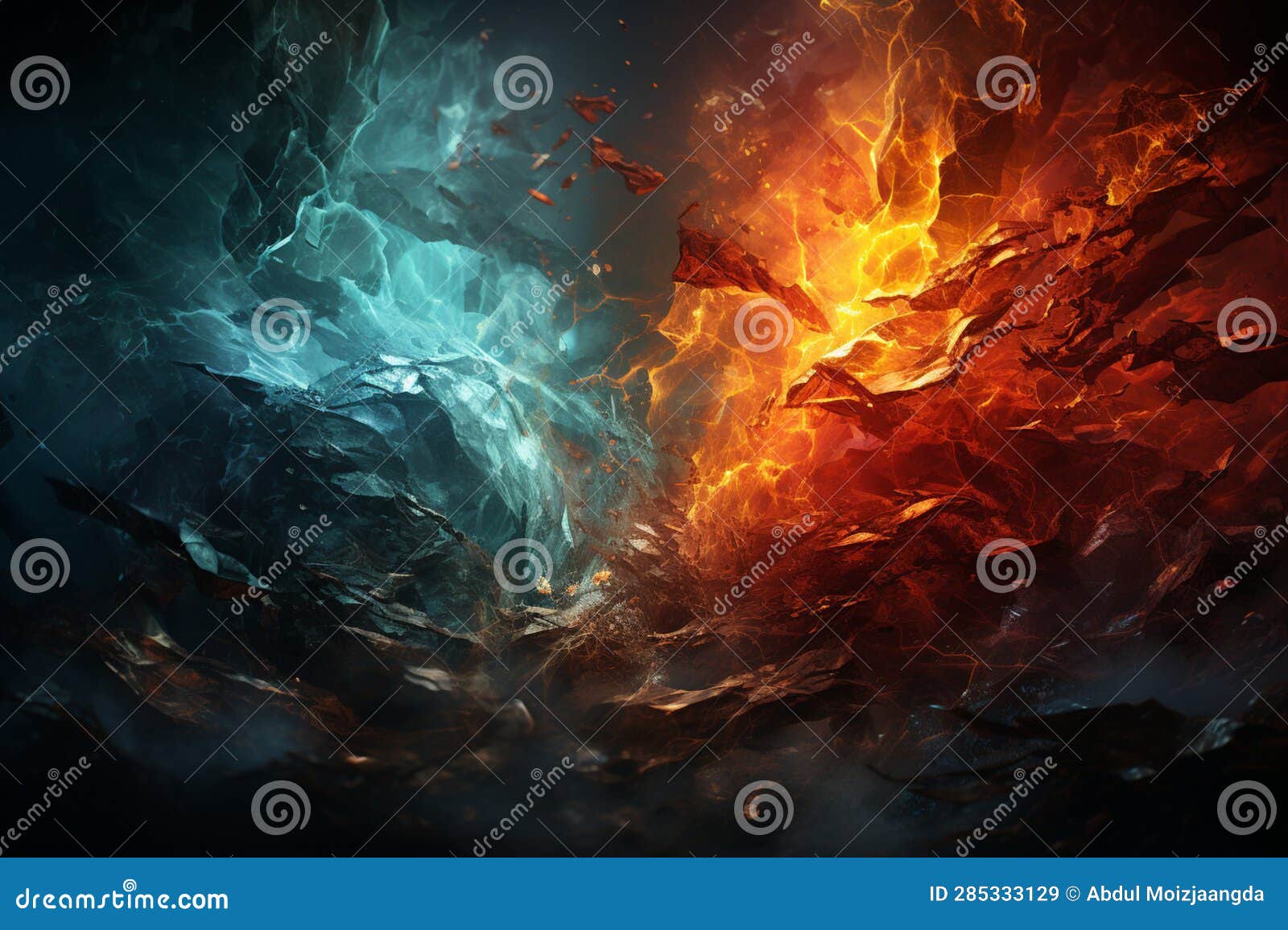Fire And Ice Collide In This Epic Battle Of The Elements Royalty-Free ...