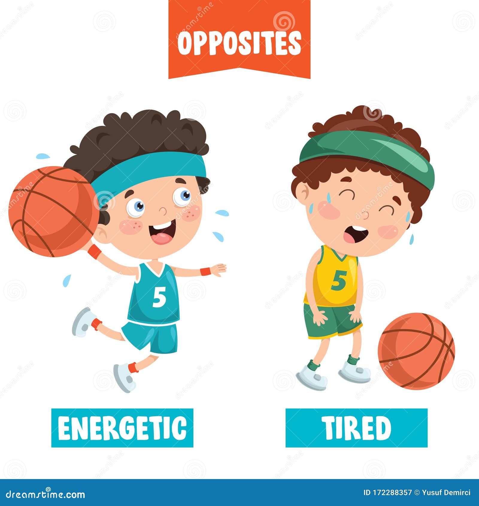 Opposite Adjectives With Cartoon Drawings | CartoonDealer.com #172288357