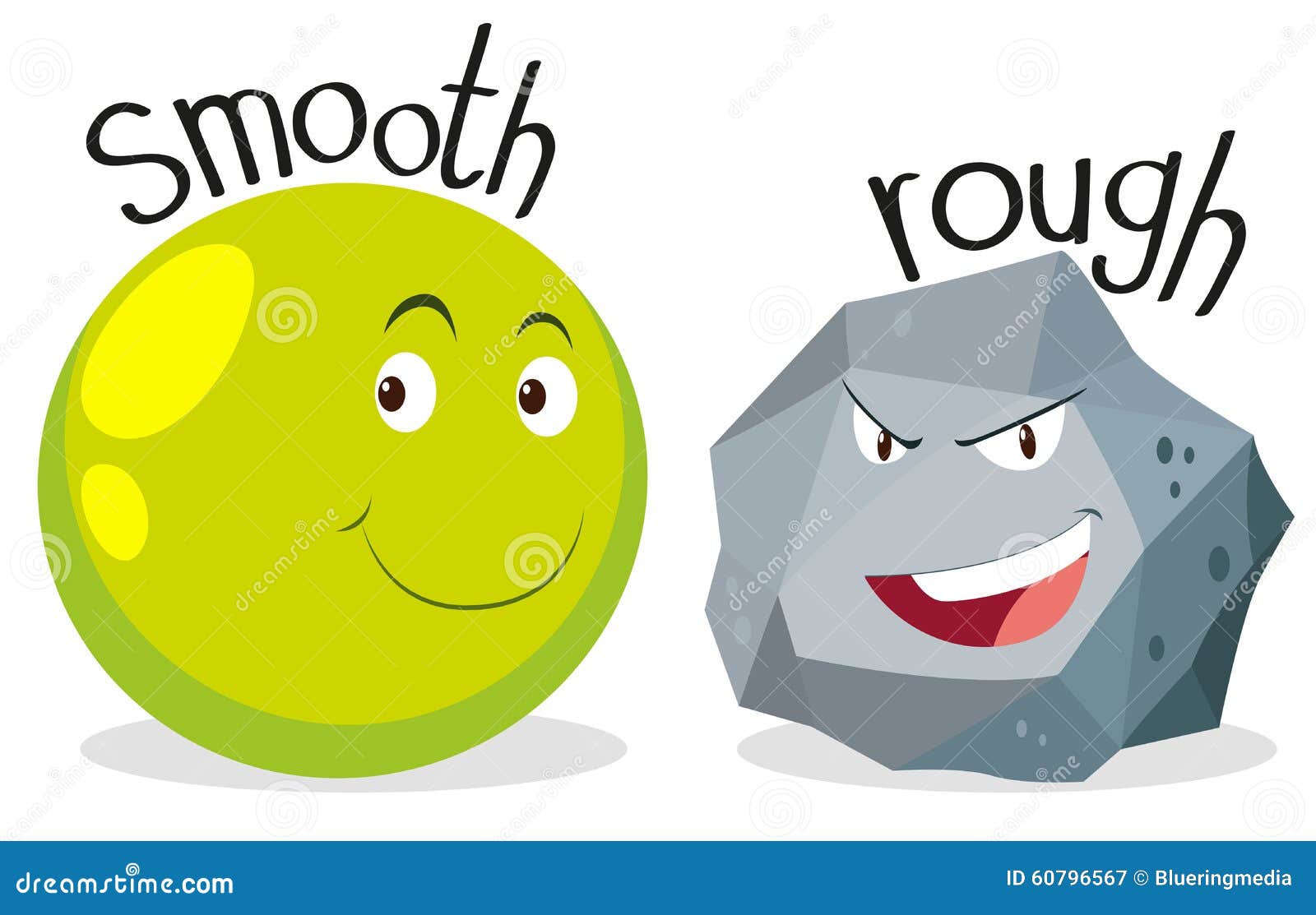 Opposite Adjectives Smooth and Rough Stock Vector - Illustration of ...