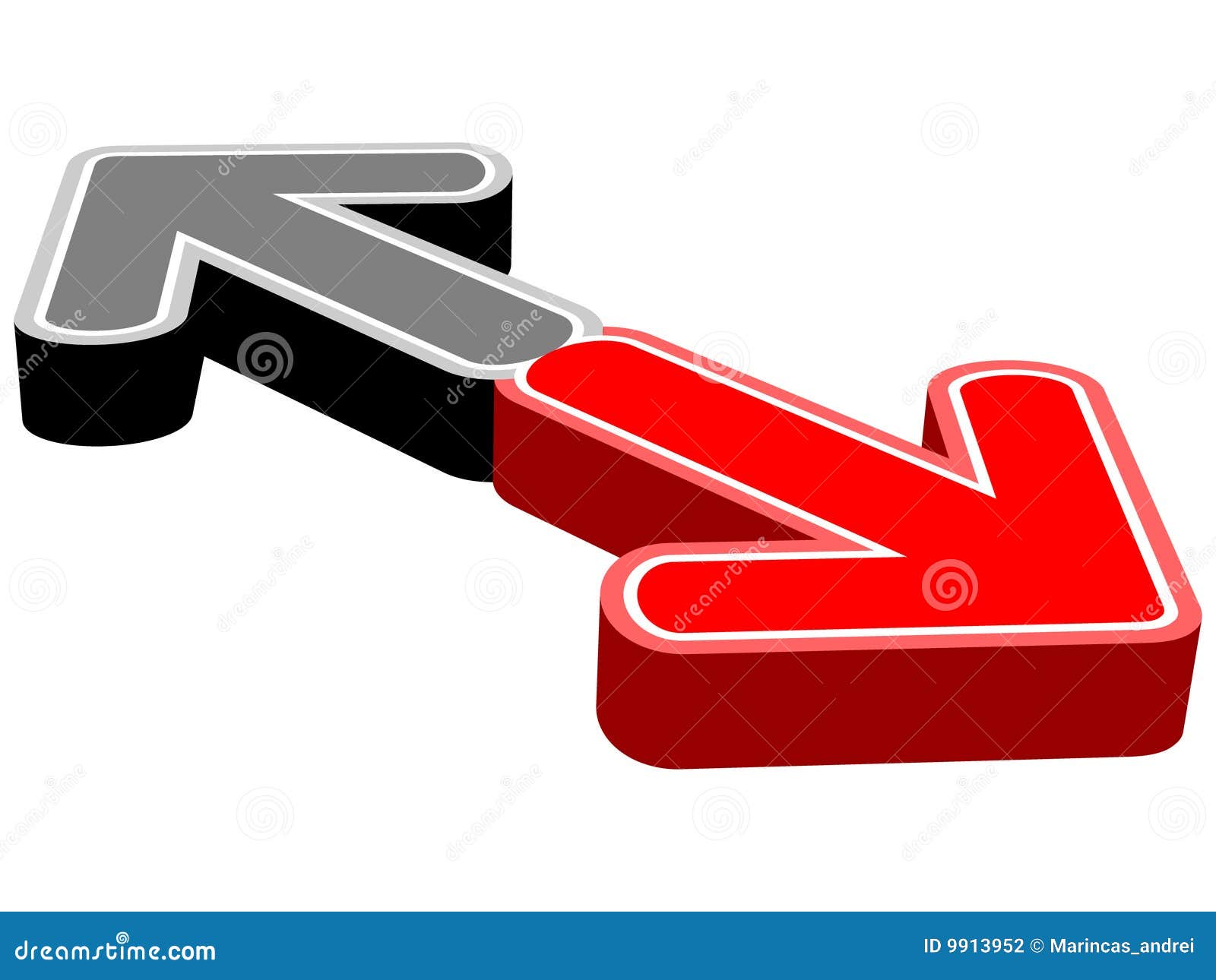 Opposite arrow stock vector. Illustration of point, action - 9913952