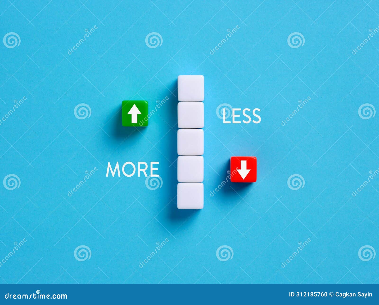 Opposite Arrows with less Versus More Stock Photo - Image of concept ...