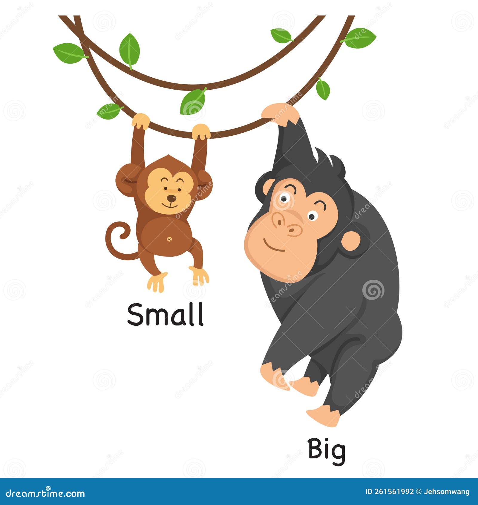Opposite big and small stock vector. Illustration of clip - 261561992