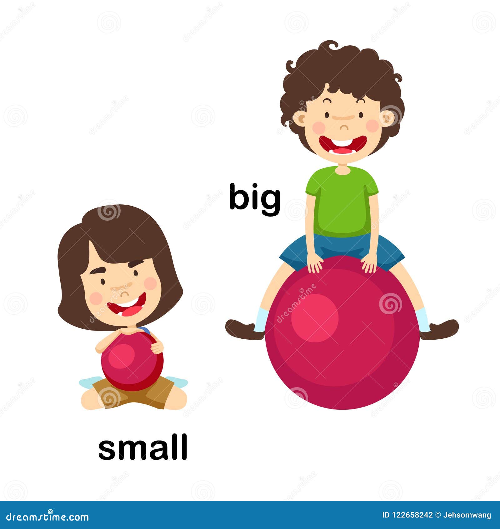 Opposite Big And Small Cartoon Vector | CartoonDealer.com #115565057