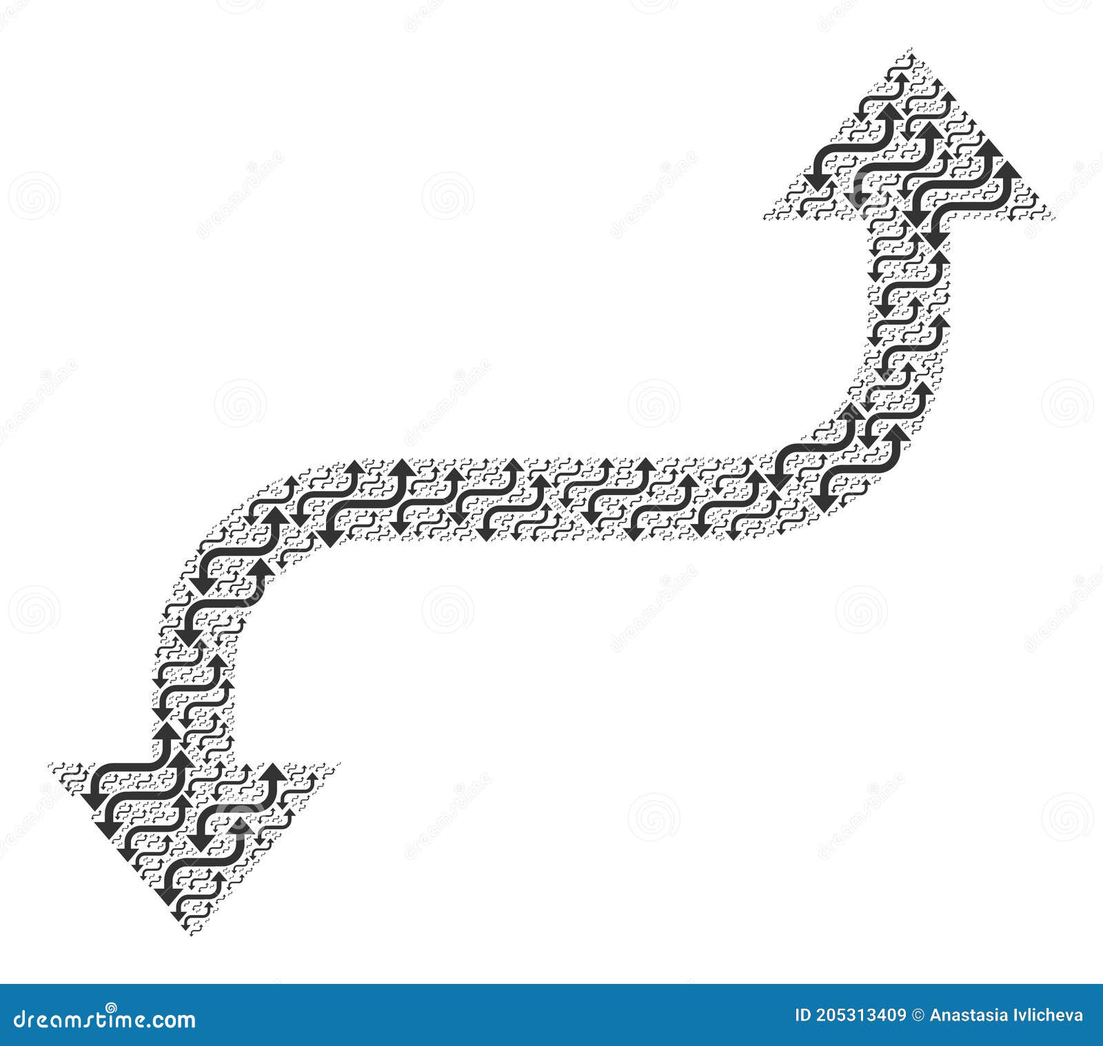 Opposite Curved Arrow Recursion Mosaic of Itself Items Stock Vector ... Opposite Curved Arrow Recursion Mosaic of Itself Items Stock Vector ...