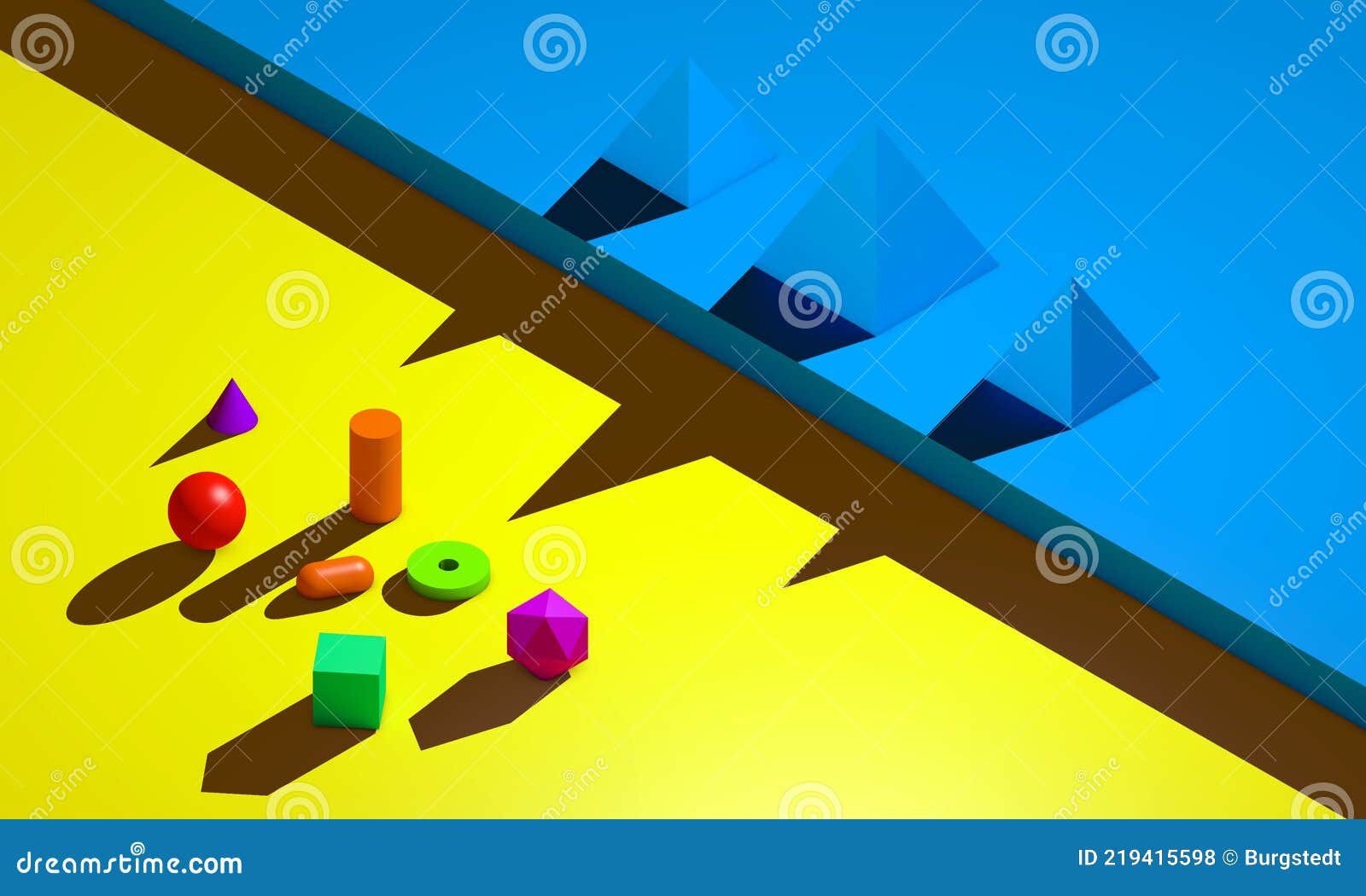 Opposite Different Geometric Shapes Representing Separation Stock ...