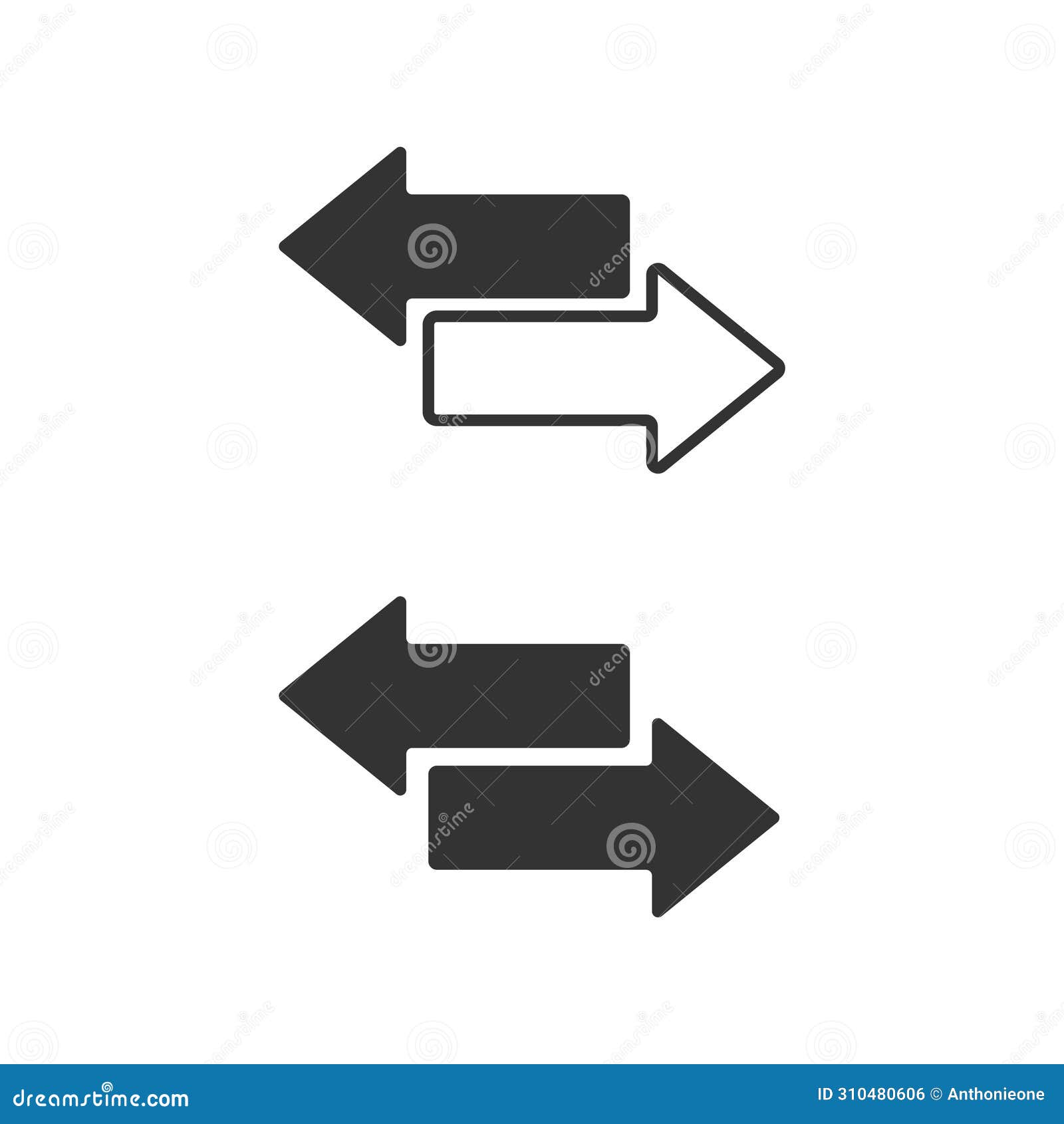 Opposite Direction Arrow or Transfer Icon Isolated Vector Illustration ...