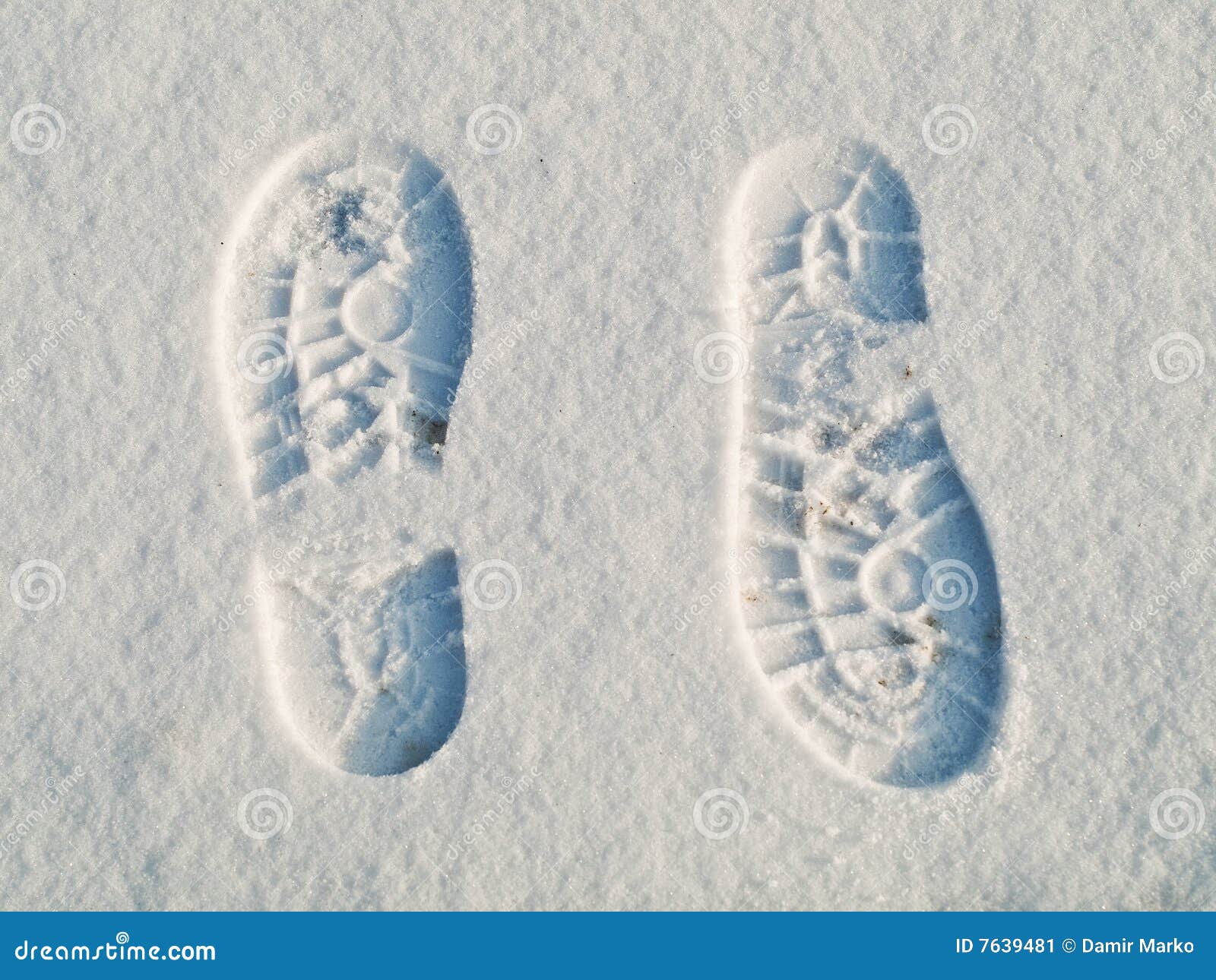 Opposite Direction Footprints Stock Image - Image of season, frost: 7639481