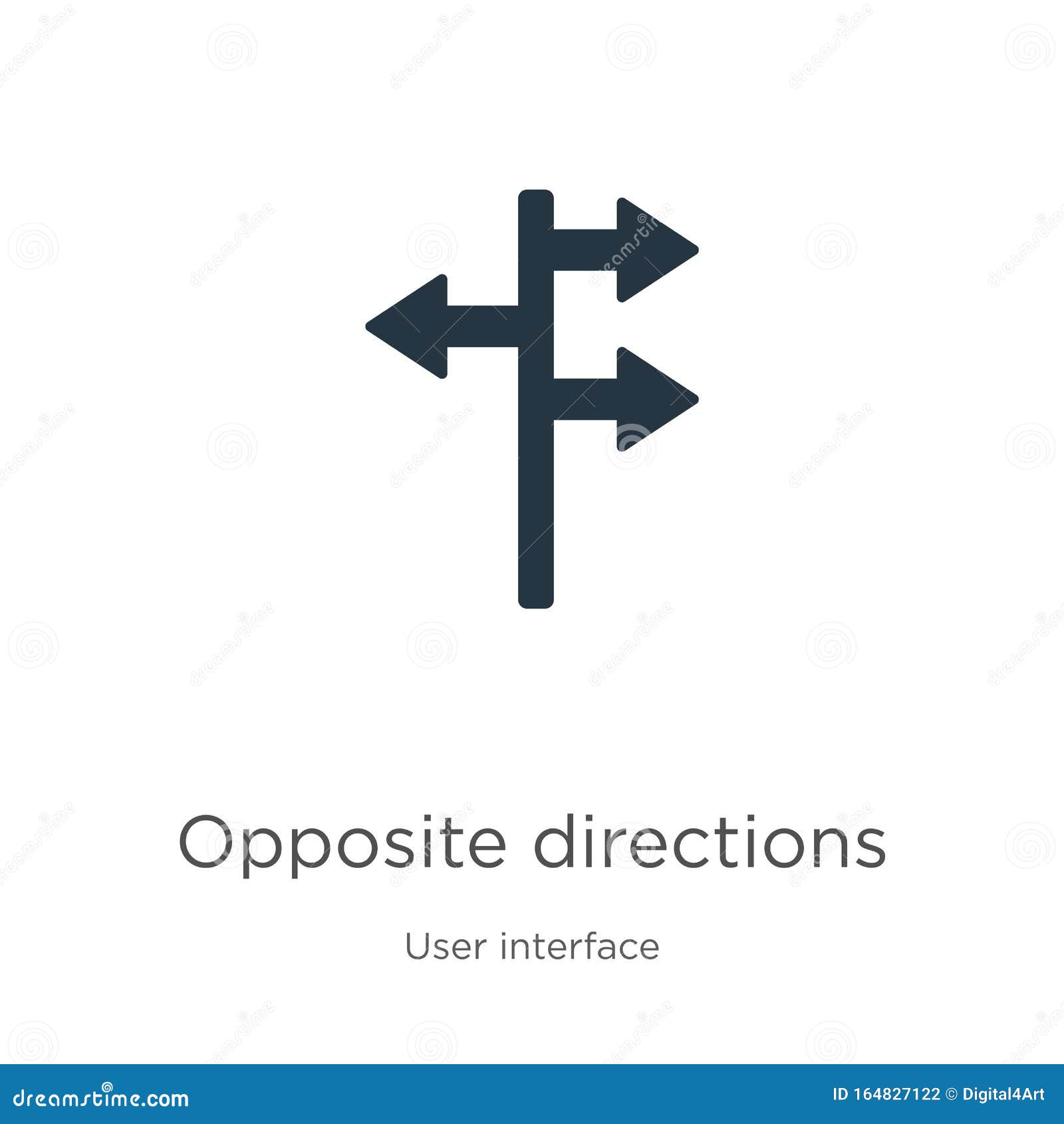 Opposite Directions Icon Vector. Trendy Flat Opposite Directions Icon ...