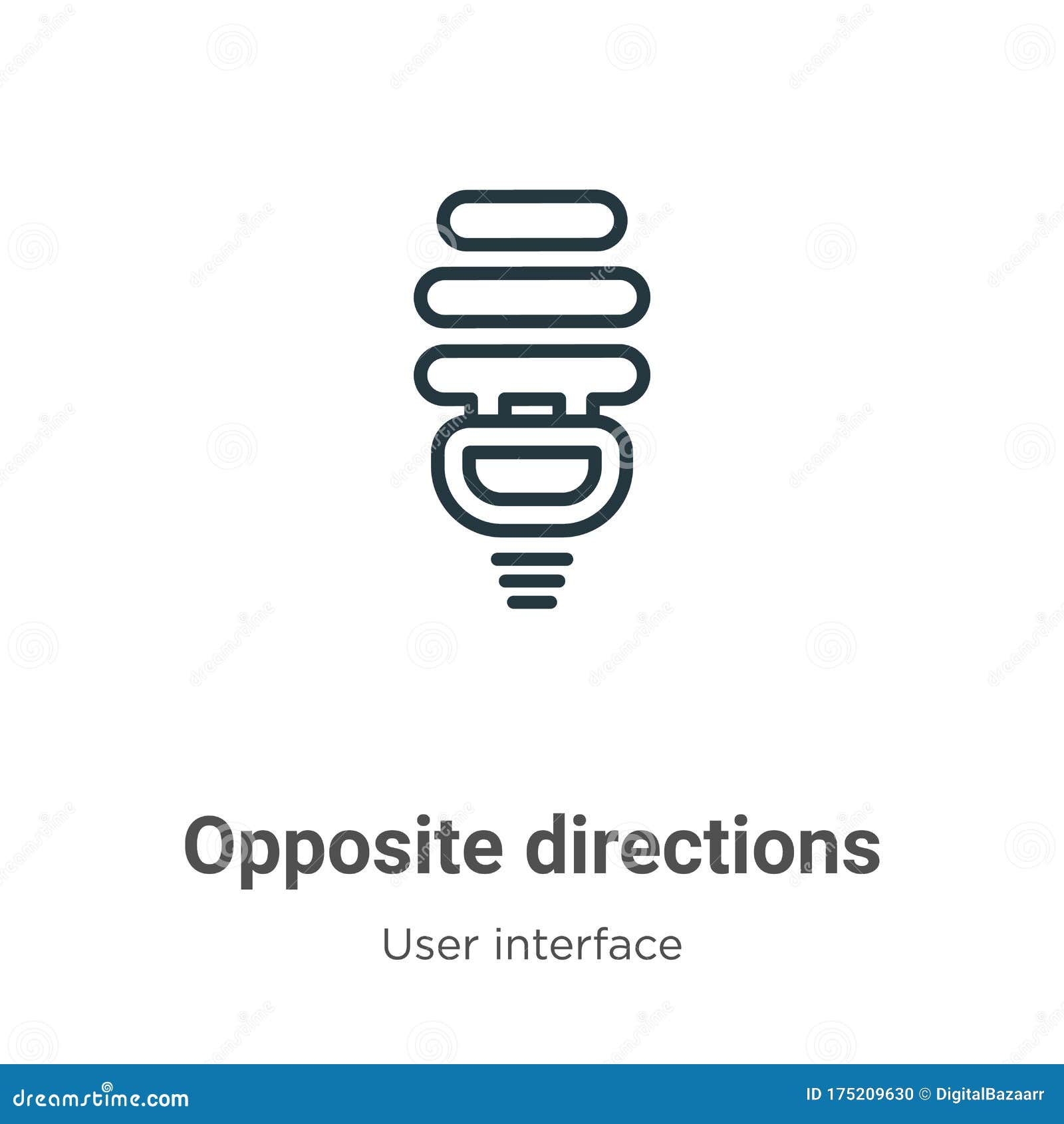 Opposite Directions Outline Vector Icon. Thin Line Black Opposite ...