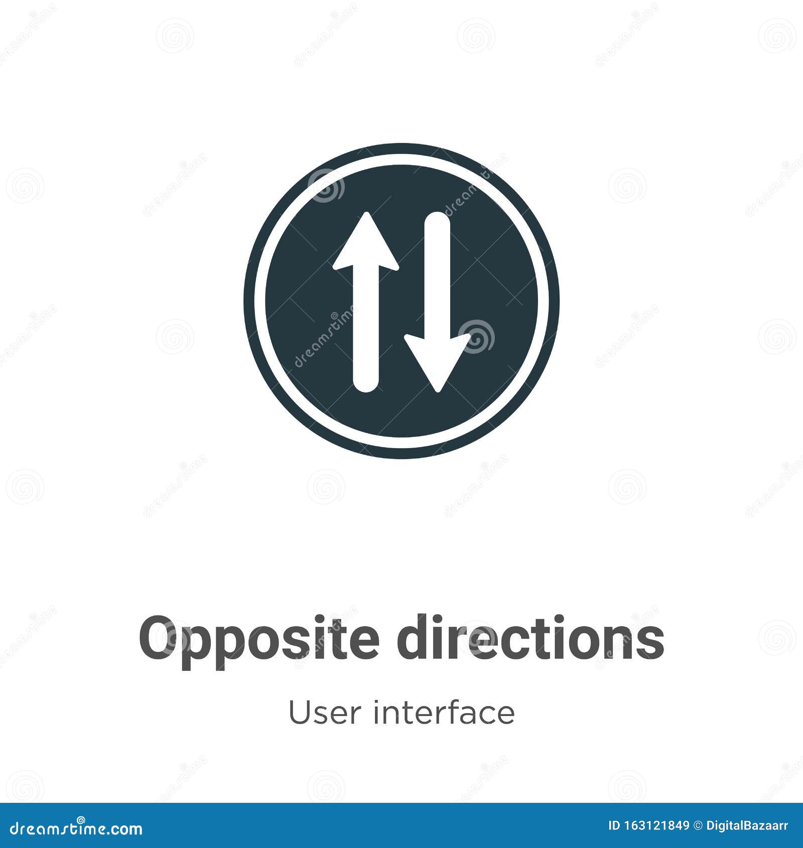 Opposite Directions Vector Icon On White Background. Flat Vector ...