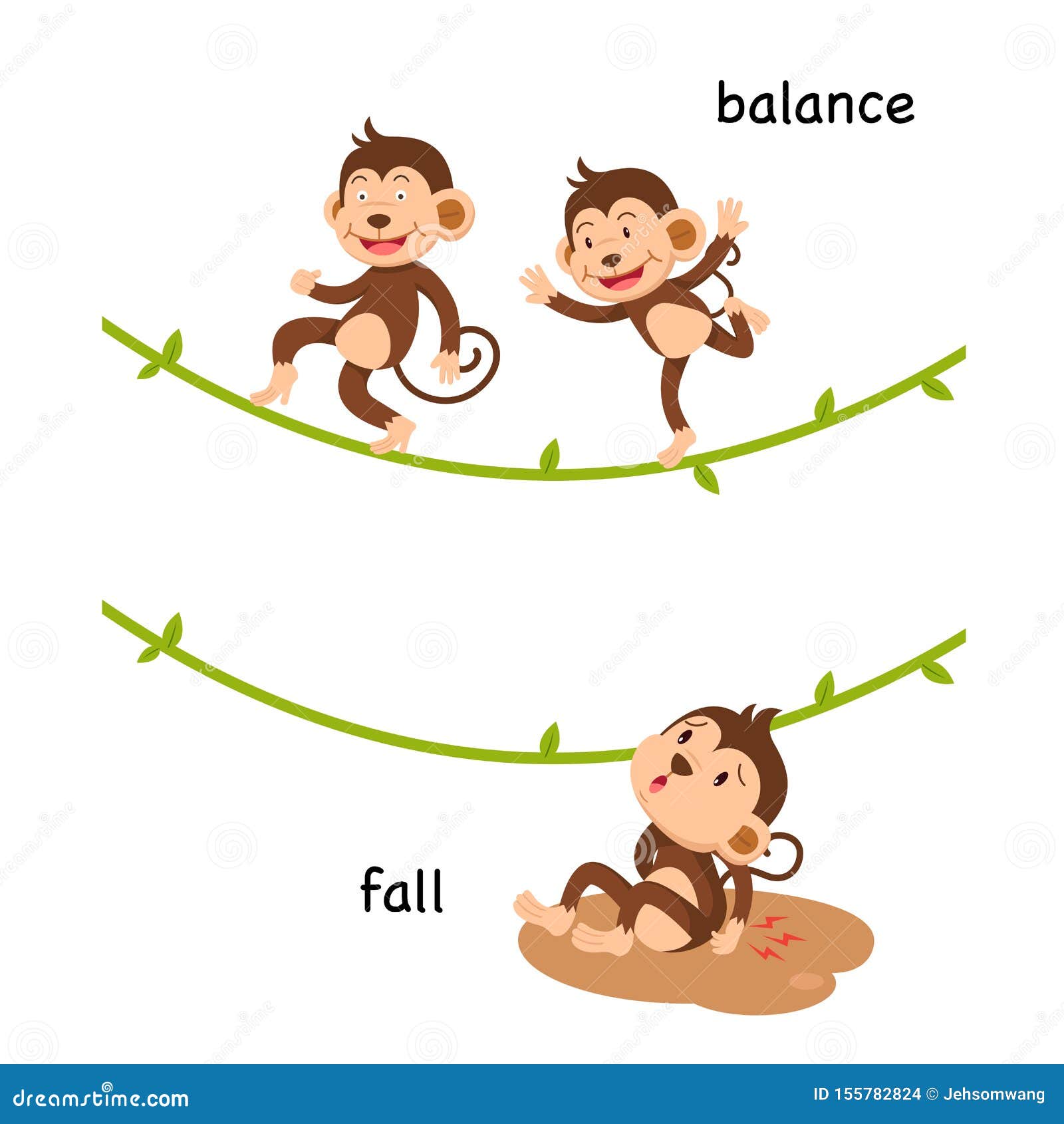Opposite fall and balance stock vector. Illustration of animal - 155782824