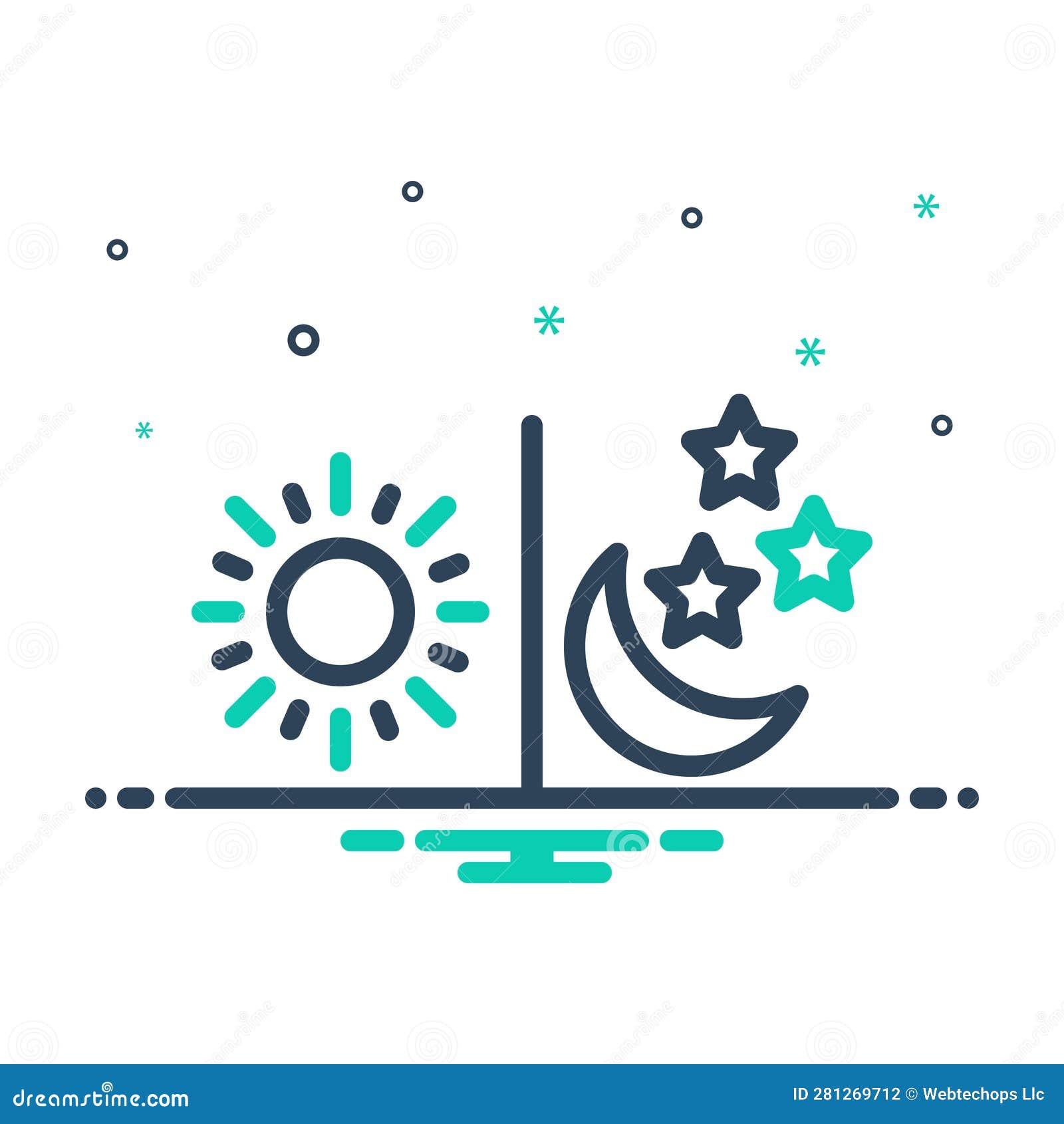 Mix Icon for Opposite, Contrary and Nature Stock Vector - Illustration ...