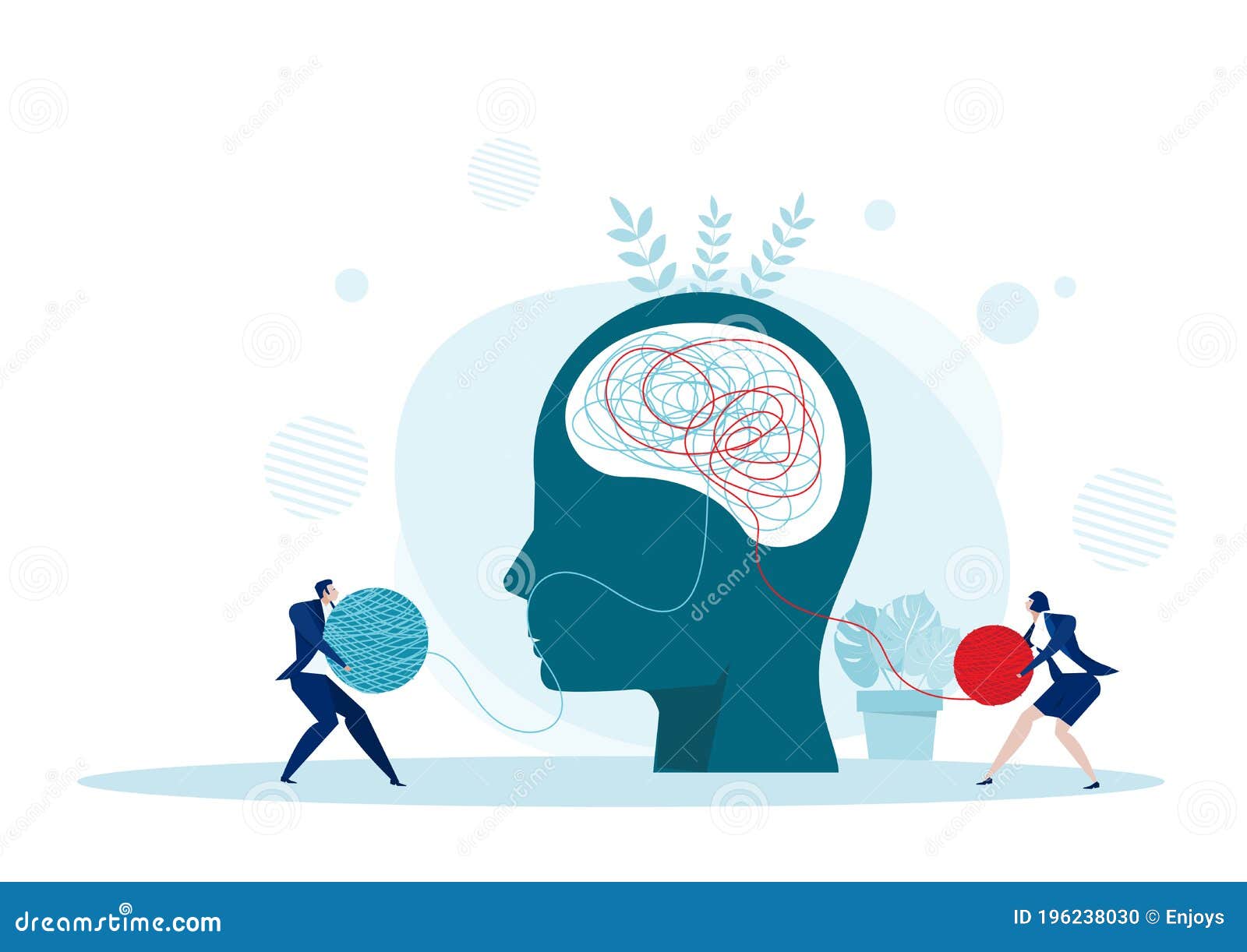 The Opposite Mindset Chaos and Order in Thoughts Concept. Vector ...