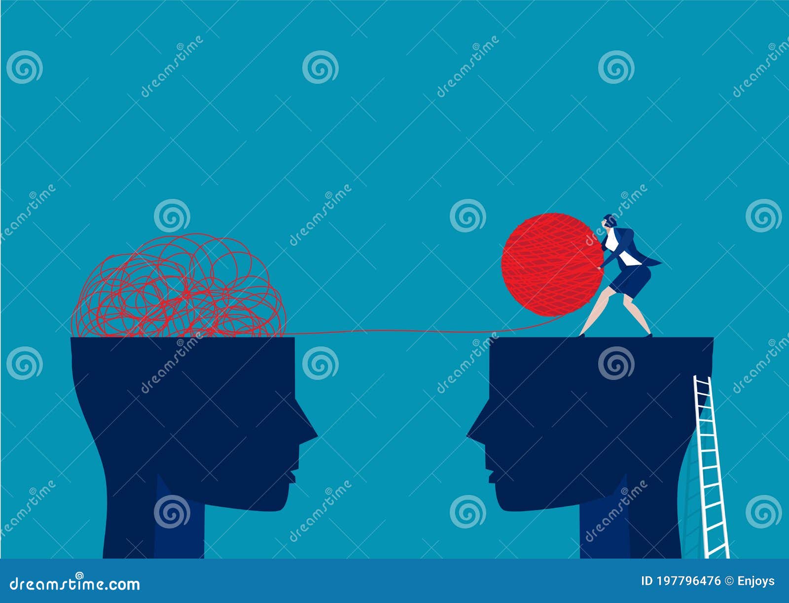 The Opposite Mindset Chaos and Order in Thoughts Concept. Vector ...