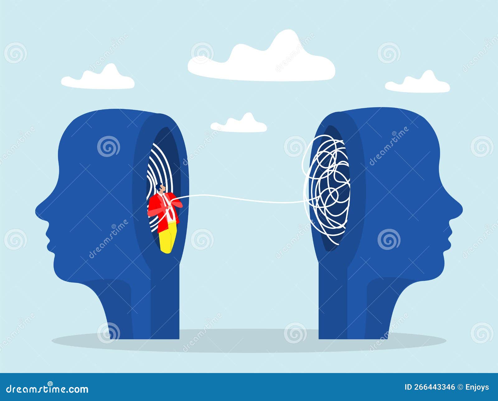 The Opposite Mindset Chaos and Order in Thoughts Stock Vector ...