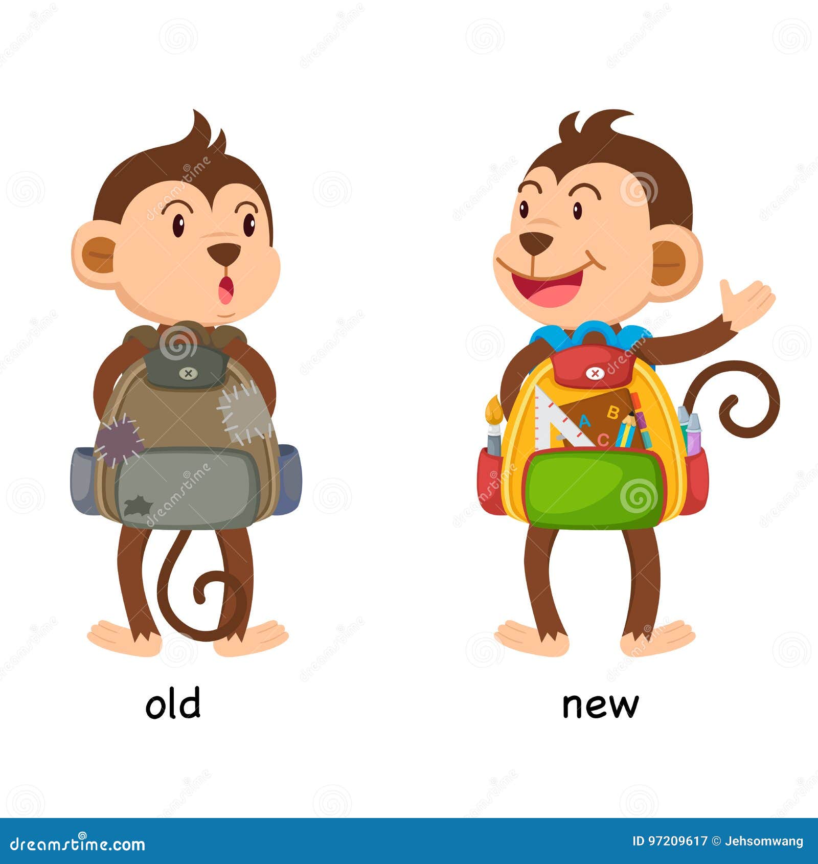 Opposite Old and New Illustration Stock Vector - Illustration of ...