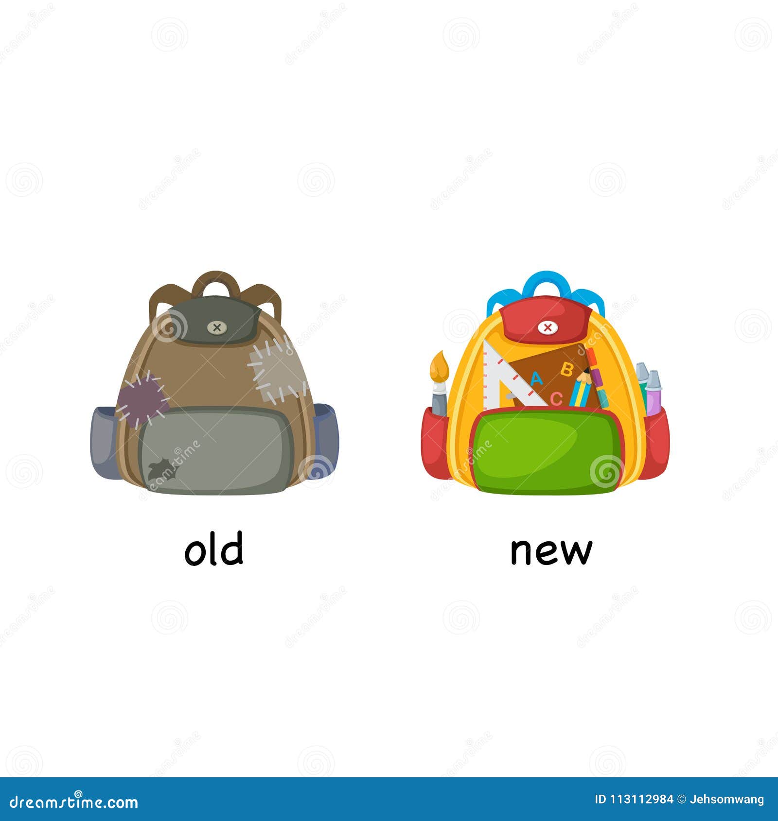 Opposite Old And New Vector Illustration | CartoonDealer.com #113112984