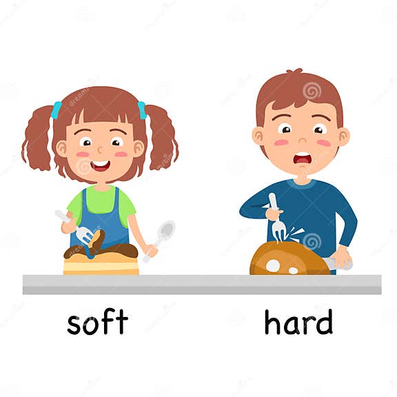 Opposite soft and hard stock vector. Illustration of isolated - 278145798