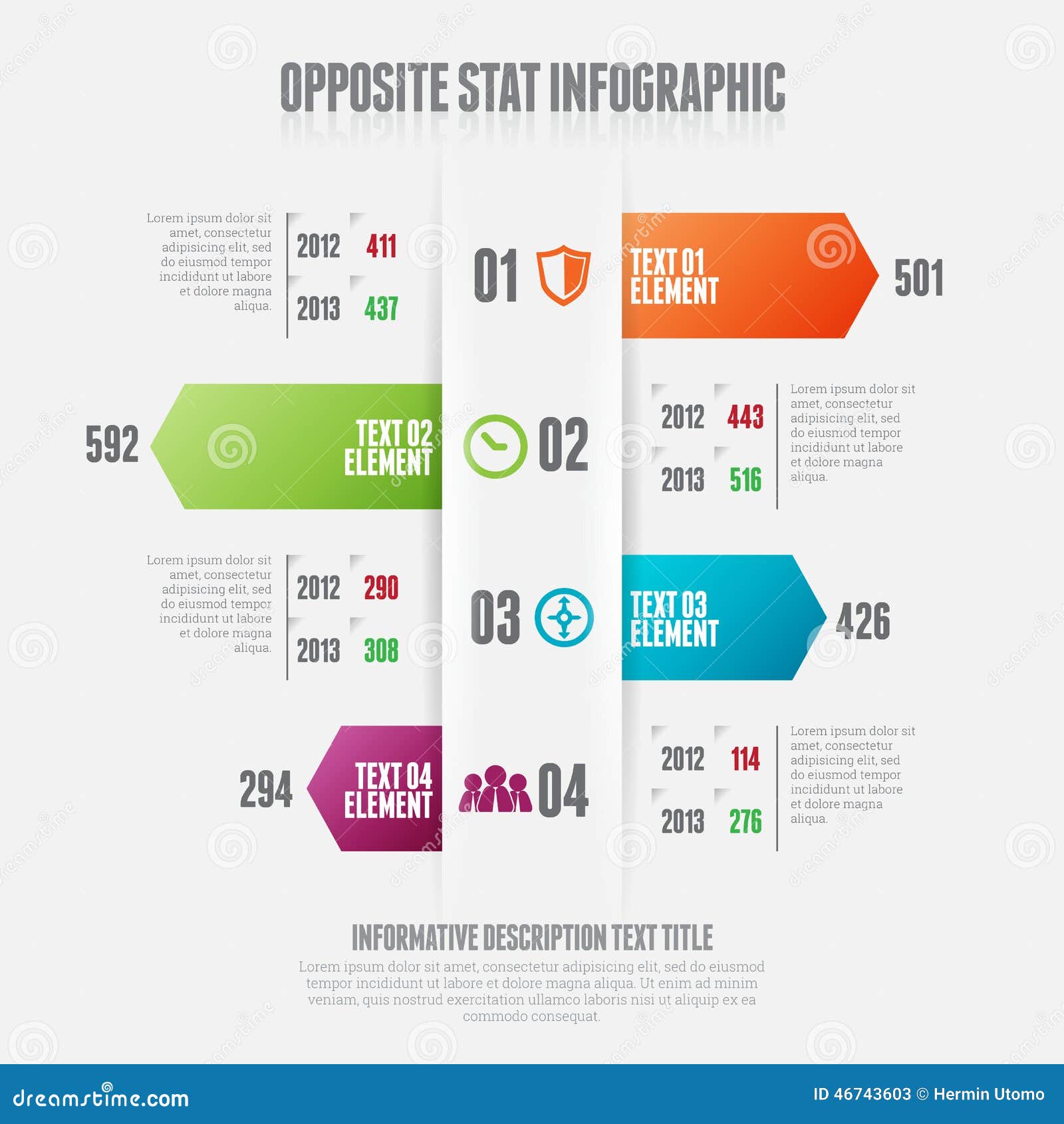 Opposite Stat Infographic stock vector. Illustration of template - 46743603