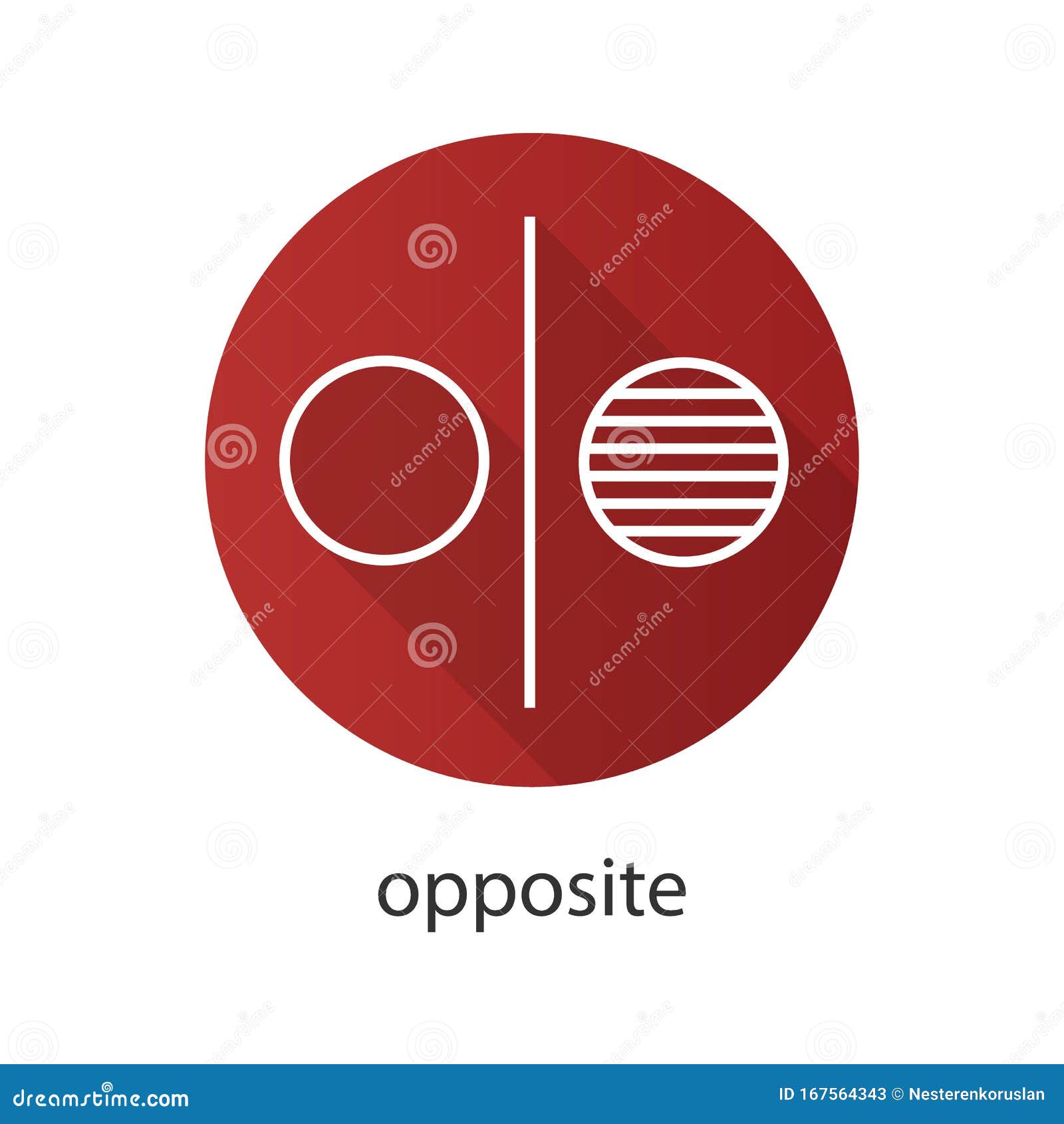 Opposite Symbol Flat Linear Long Shadow Icon Stock Vector ...