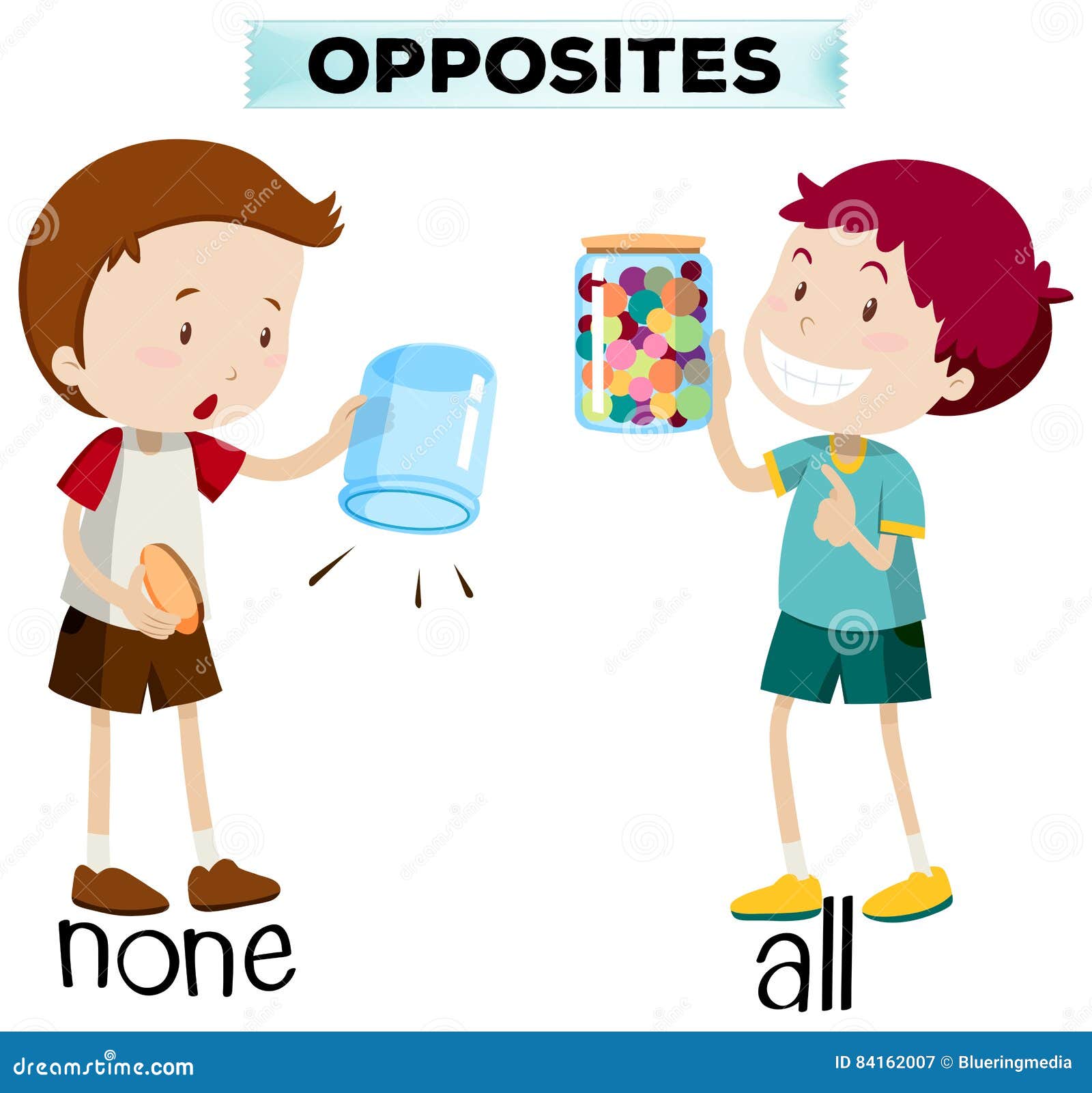 Opposite Words for None and All Stock Vector - Illustration of word ...