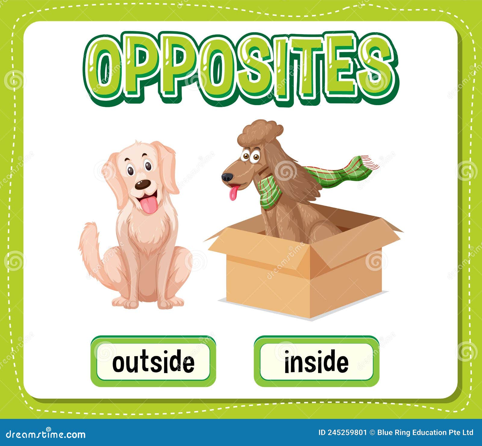 Opposite Words for Outside and Inside Stock Vector - Illustration of ...
