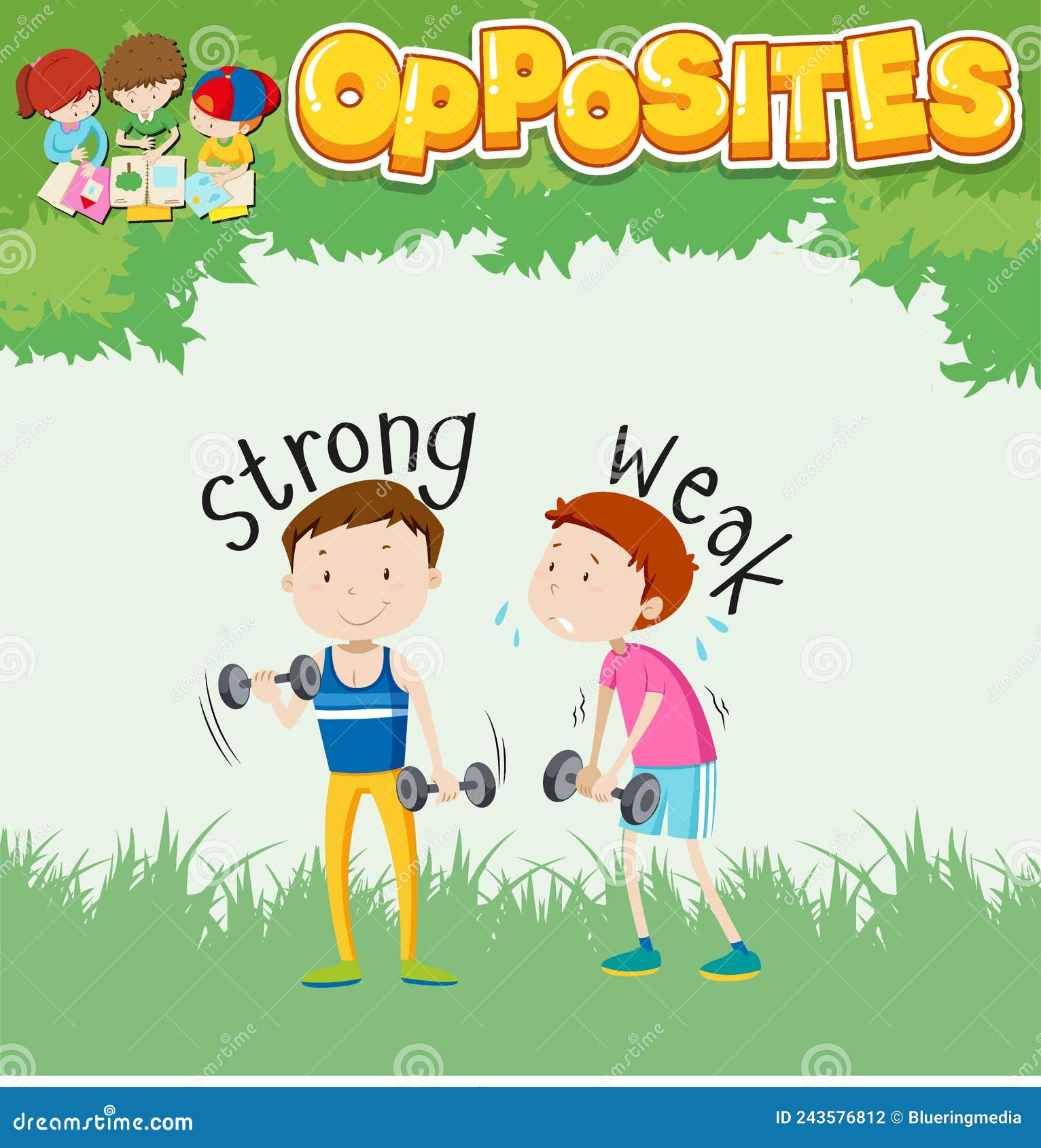 Opposite Words for Strong and Weak Stock Vector - Illustration of ... Opposite Words for Strong and Weak Stock Vector - Illustration of ...