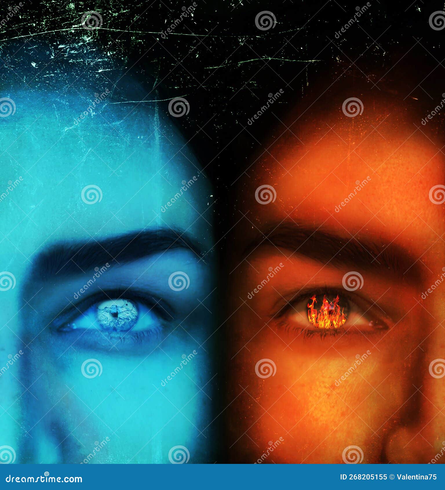 Opposites and Dualities - Water and Fire - Hot and Cold Stock Image ...