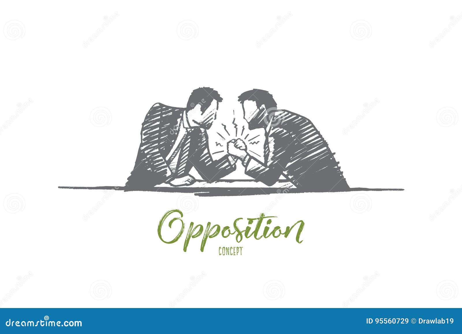 Opposition Concept. Hand Drawn Isolated Vector Stock Vector ...
