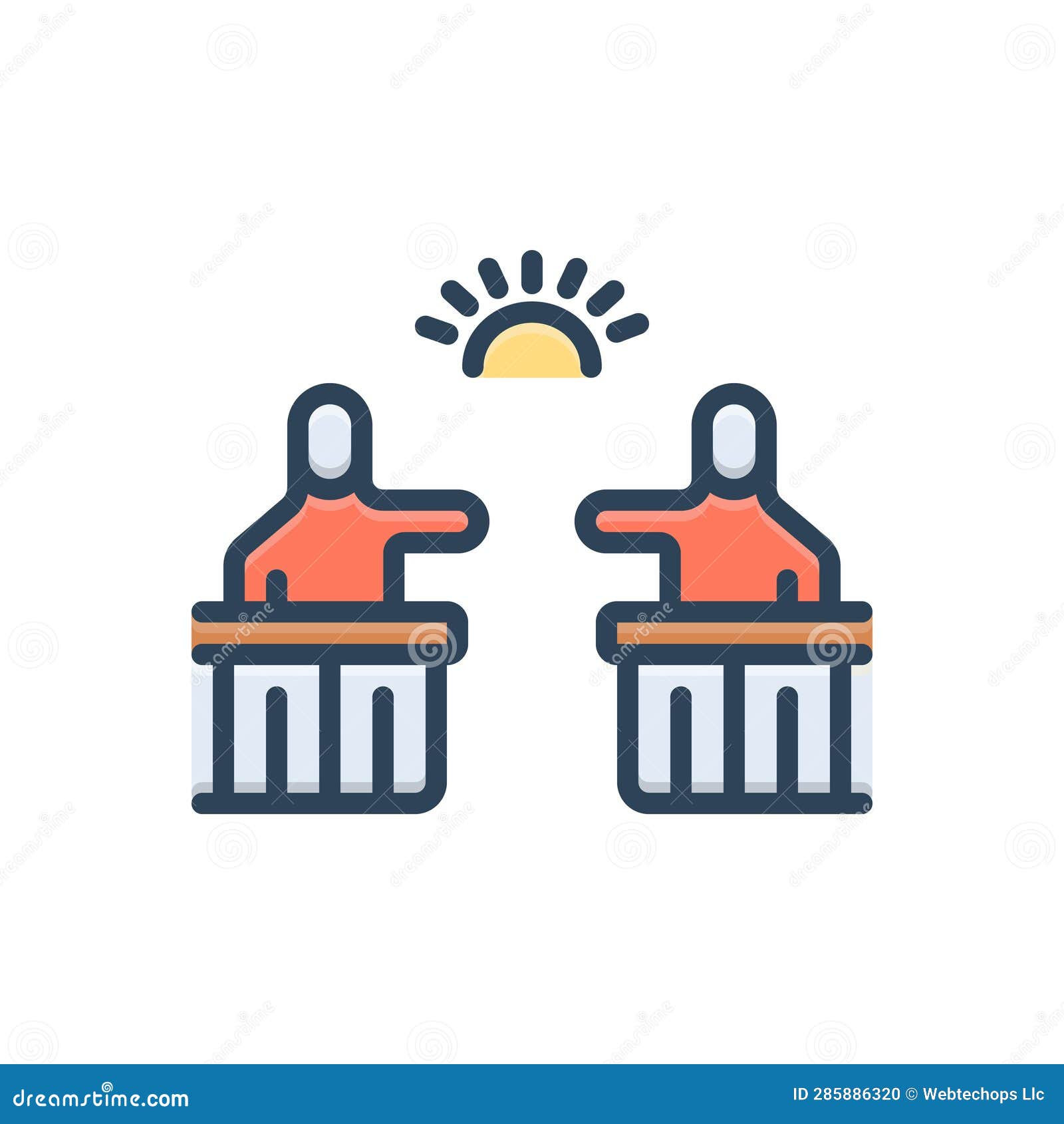 Color Illustration Icon for Opposition, Objection and Argue Stock ...