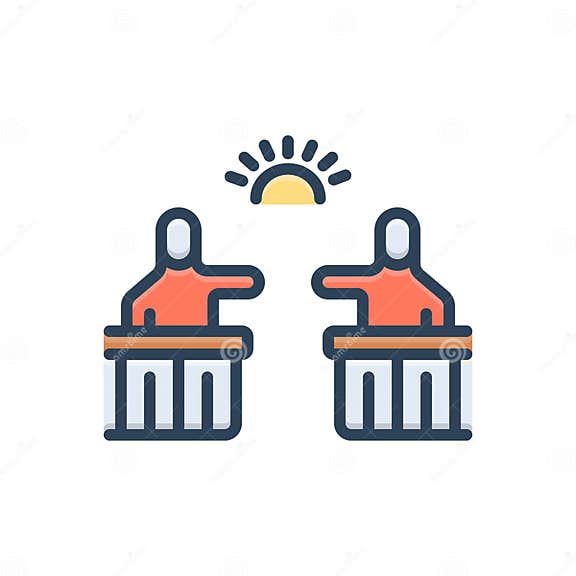 Color Illustration Icon for Opposition, Objection and Argue Stock ...