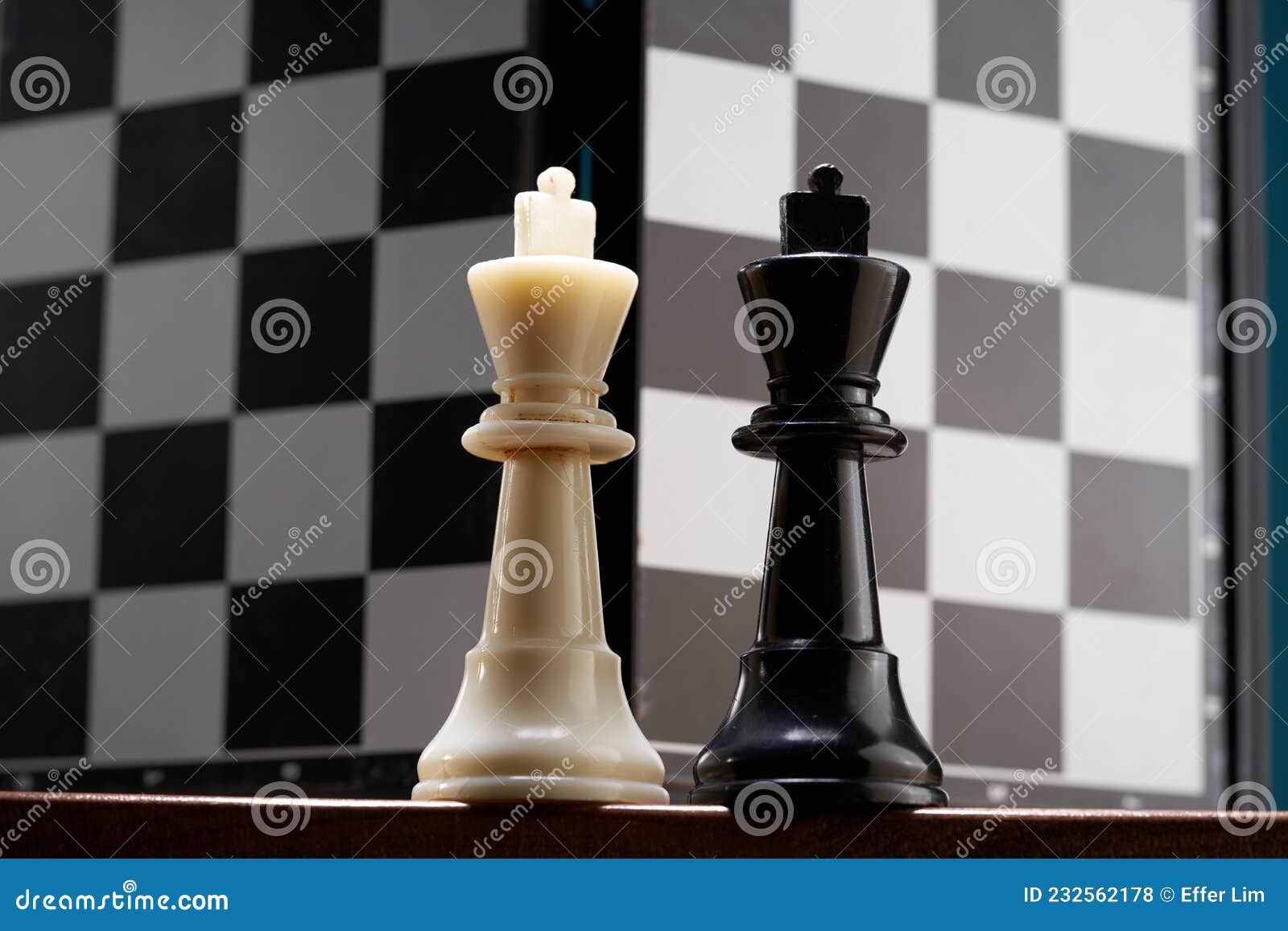 Opposition of King Chess Piece Against Chess Board Stock Photo - Image ...